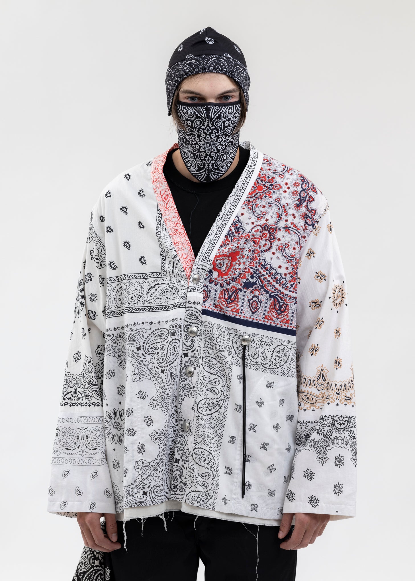 WHITE PATCH WORK BANDANA CONCHO JACKET – 017 Shop