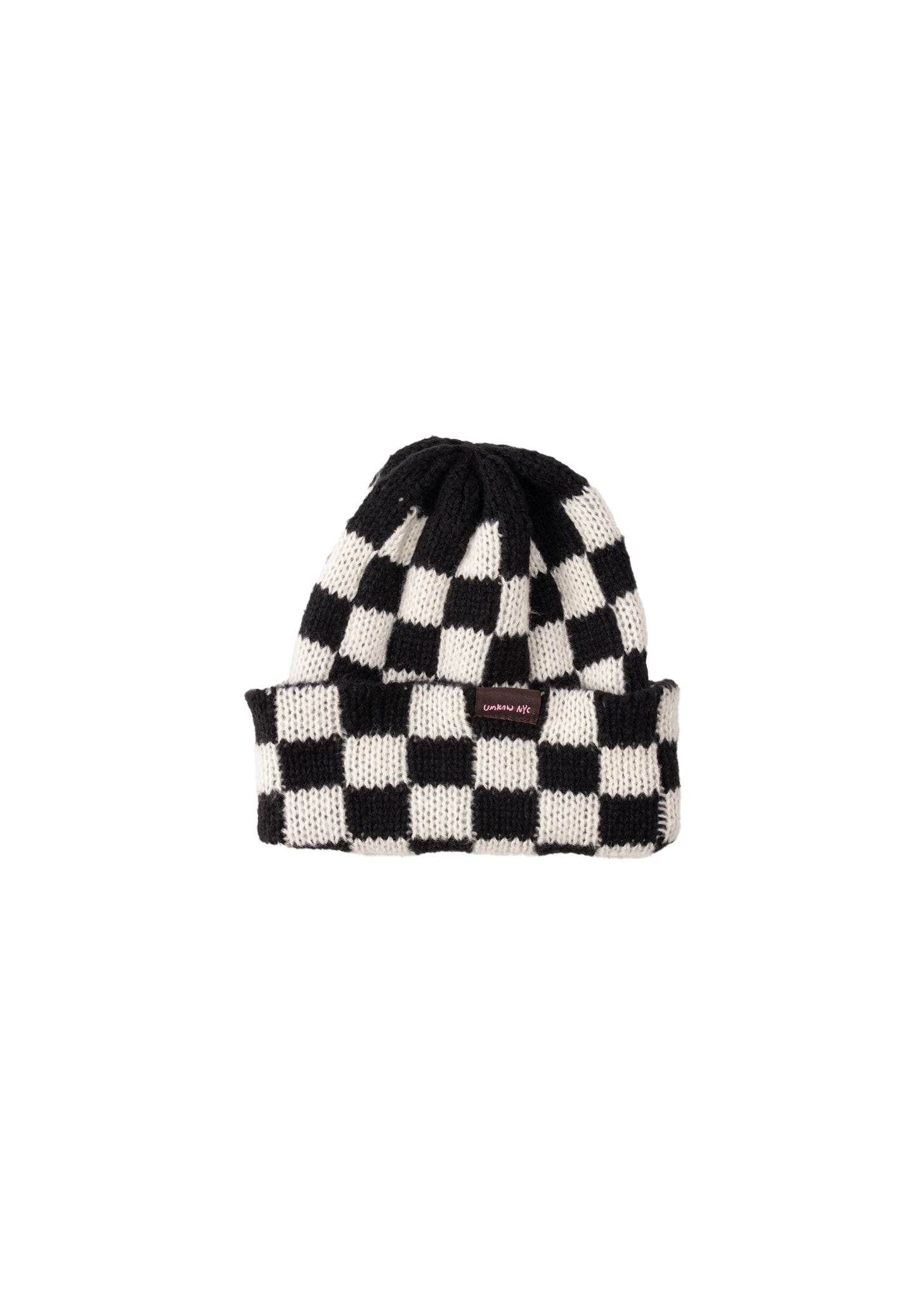 White/Black Checked Beanie – 017 Shop