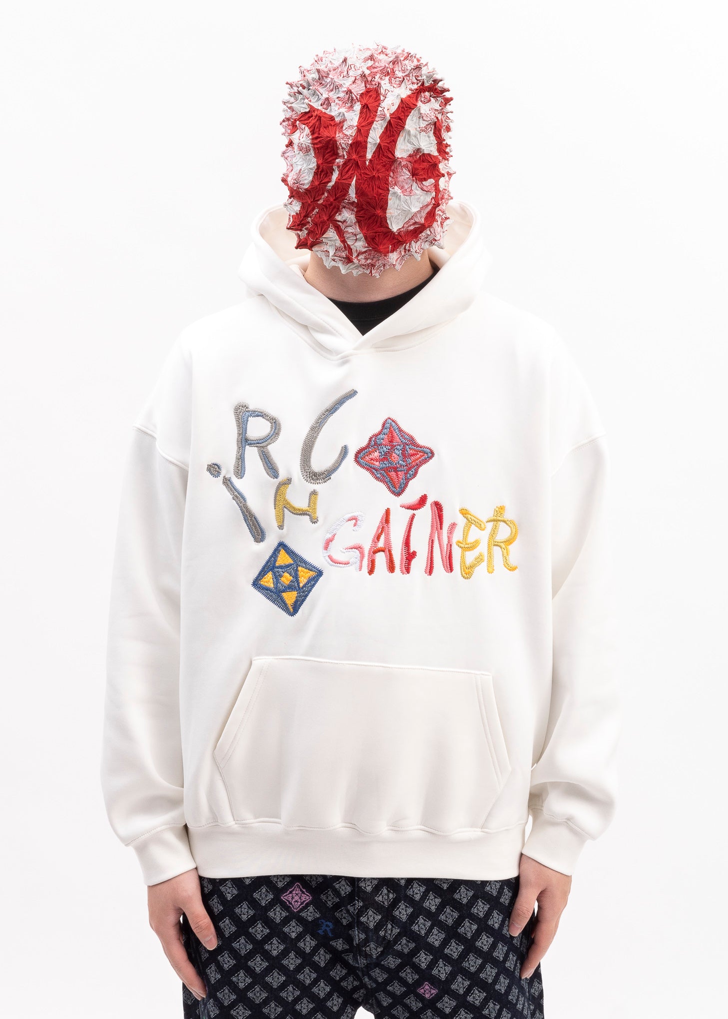 WHITE EMBROIDERY LOGO HOODIES – 017 Shop