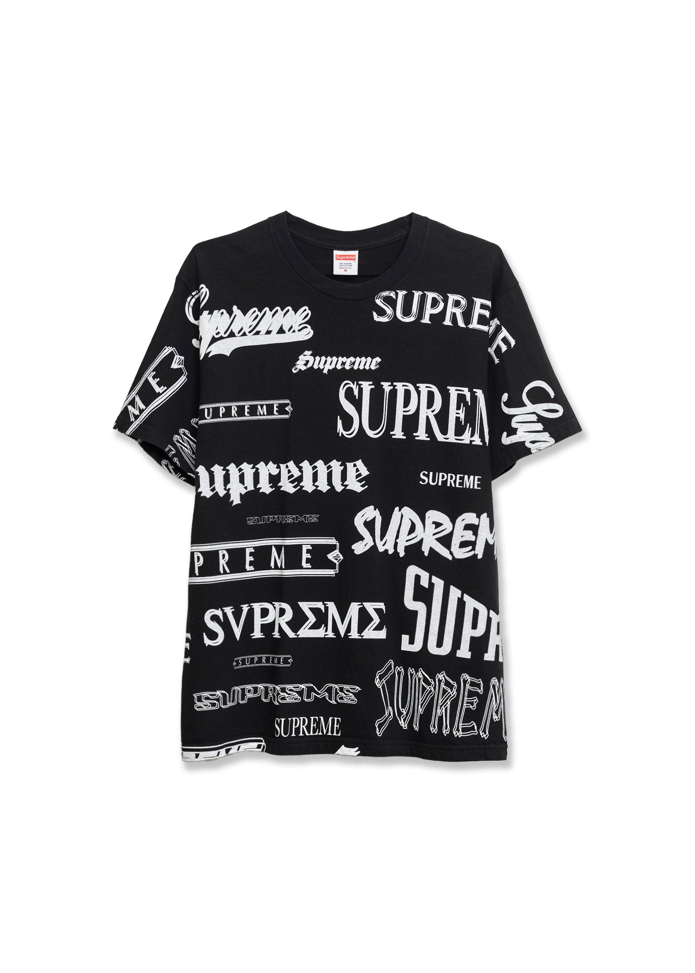 Supreme Black Multi Logo T-Shirt – 017 Shop