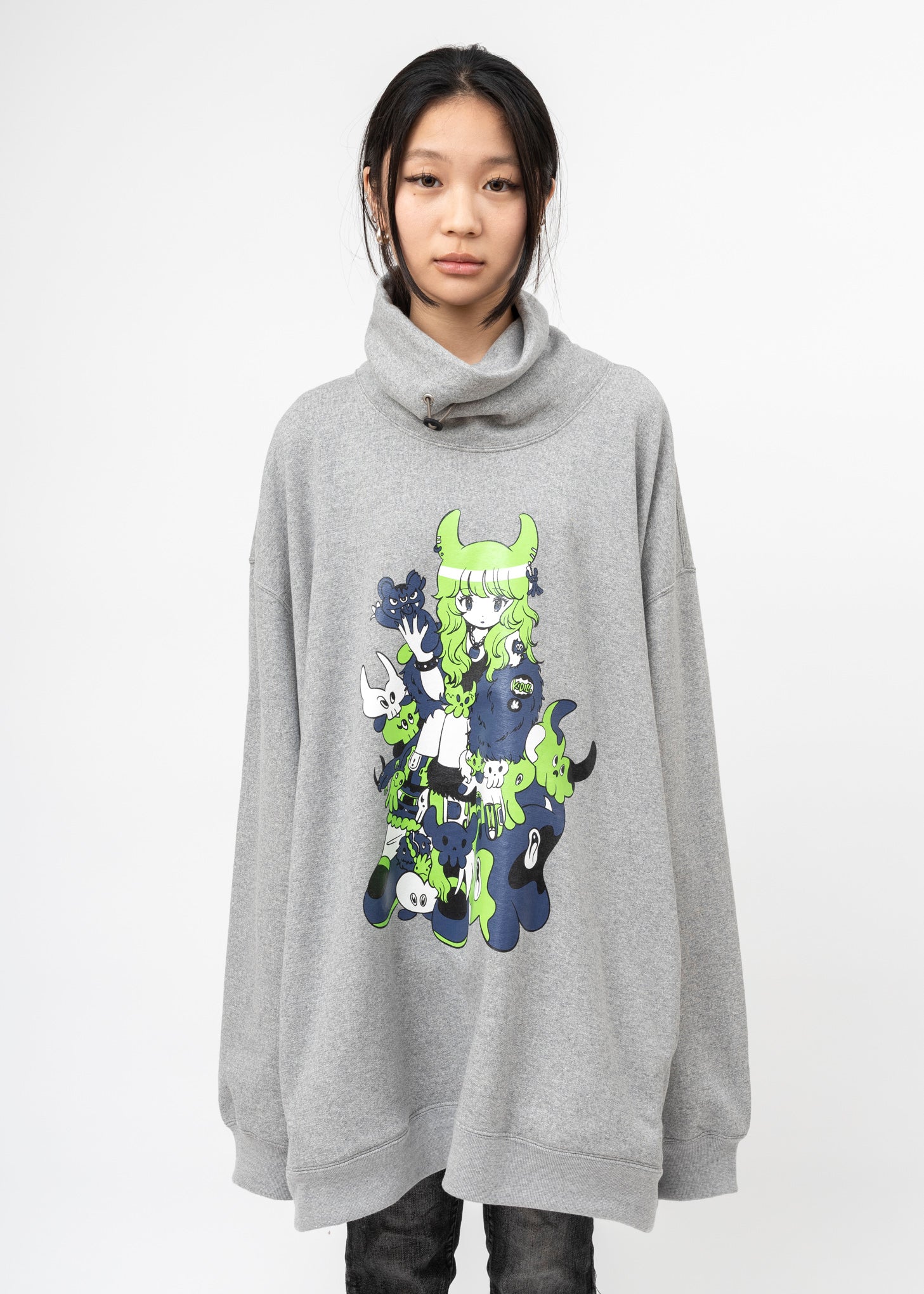GREY Kidill Punk Girl Raglan Pull-over Sweat – 017 Shop