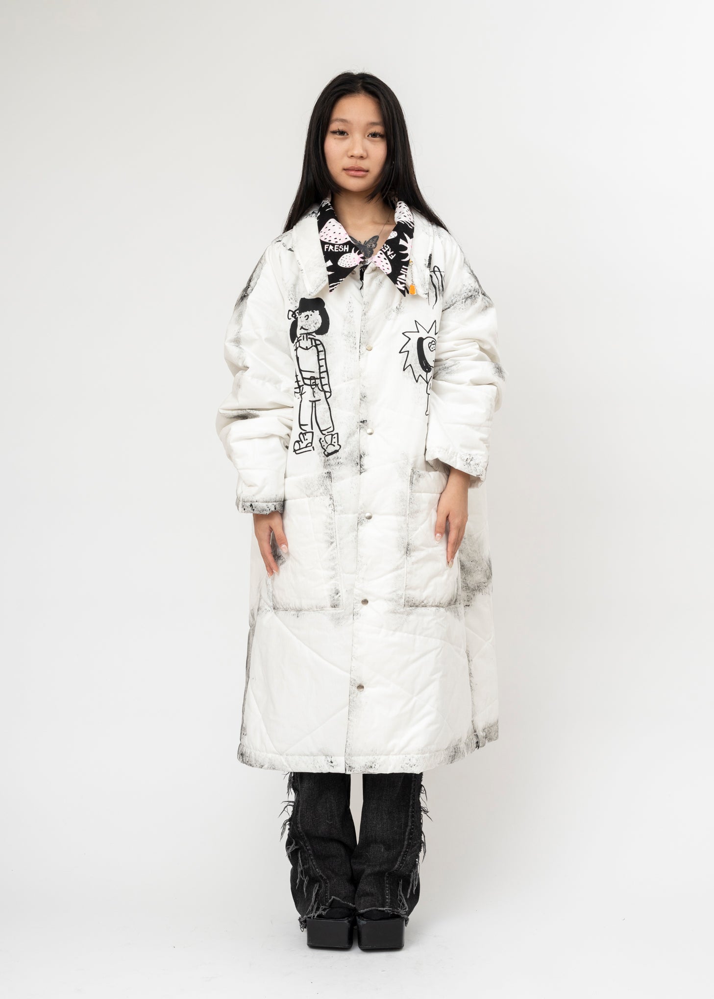 White Fresh Quilted Oversized Coat – 017 Shop