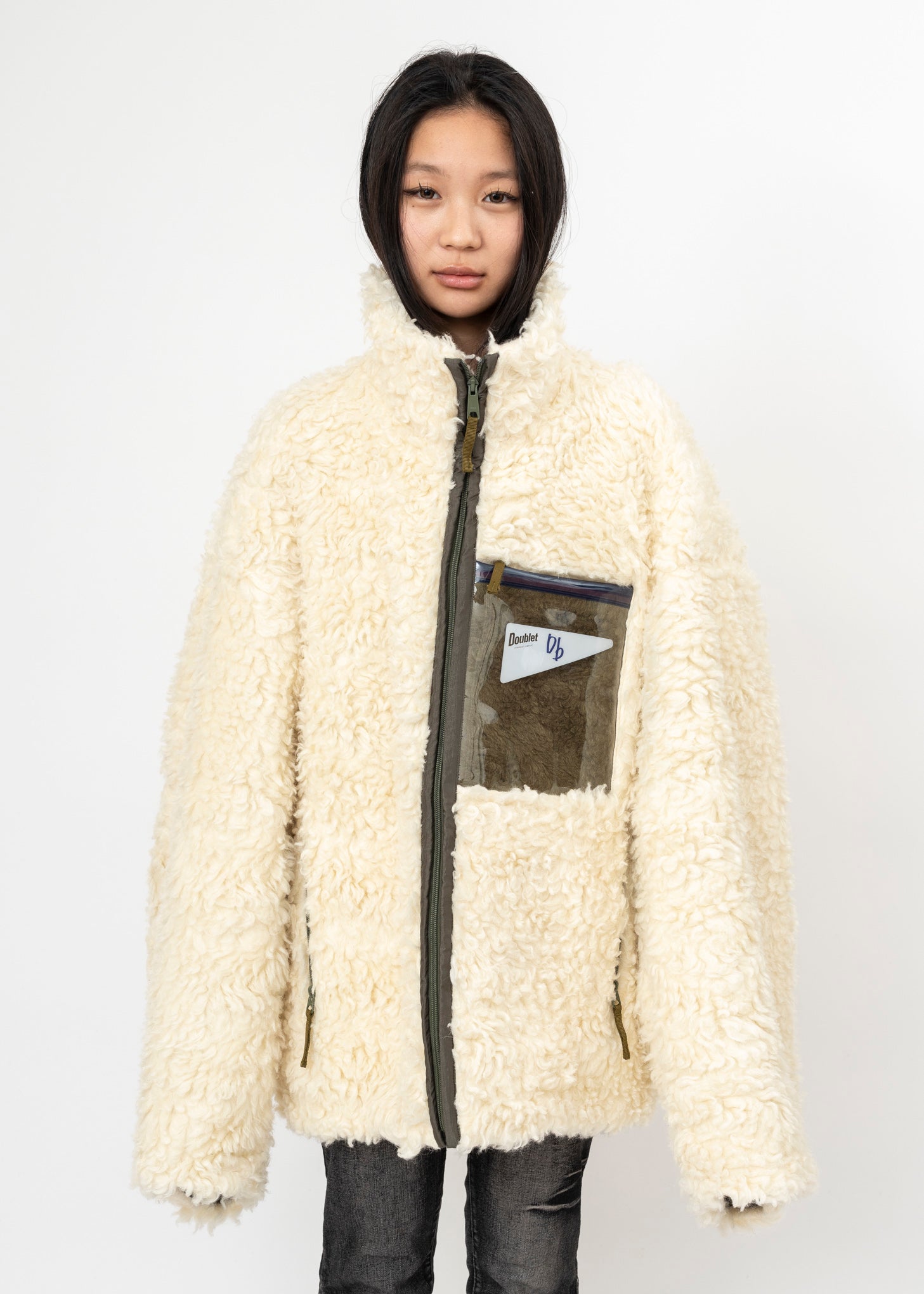 IVORY DOUBLET HEMP FAUX FUR ZIP-UP JACKET – 017 Shop