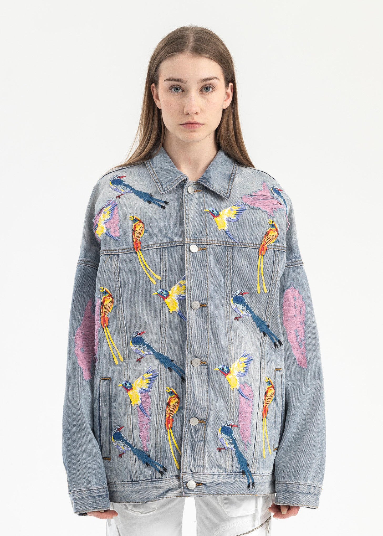 INDIGO EMBROIDERY PATCHWORK DENIM JACKET – 017 Shop