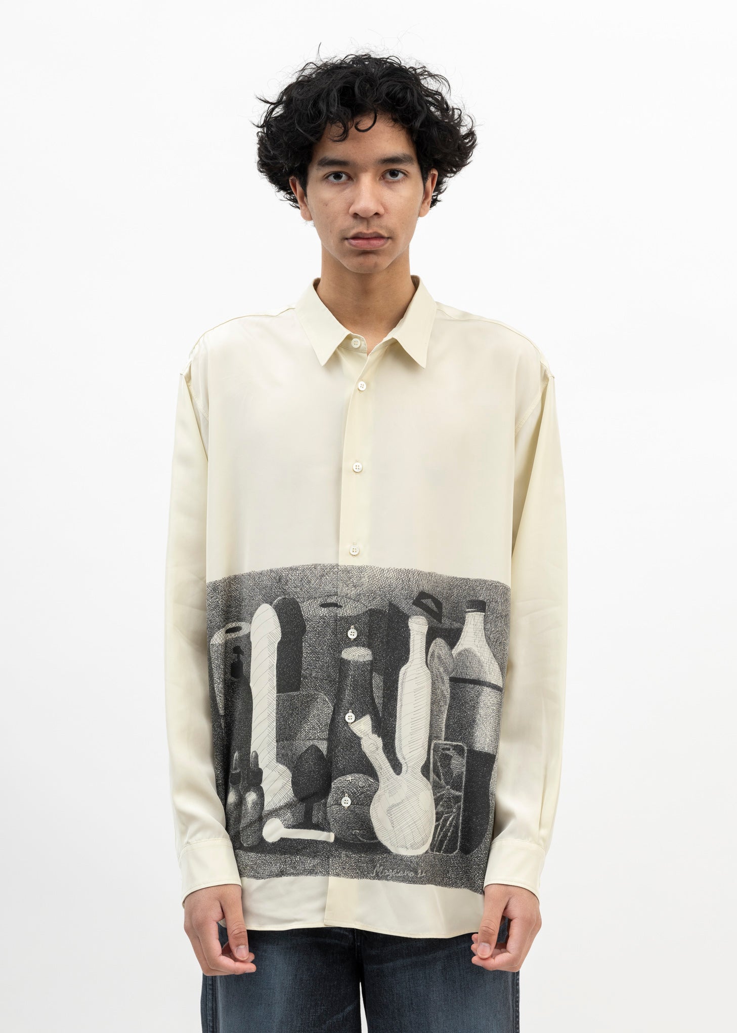 Beige Morandi Silk Shirt – 017 Shop