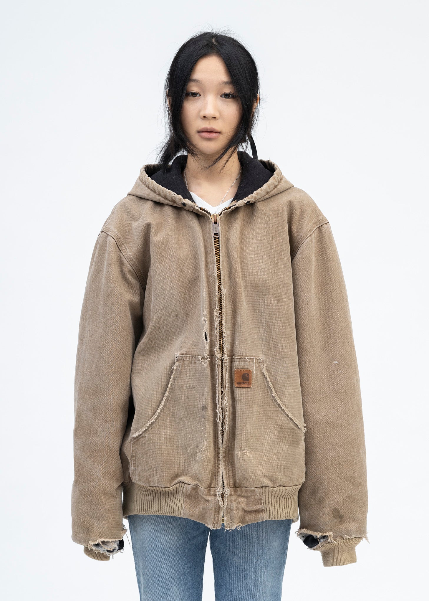 Vintage Beige Carhartt Hooded Jacket – 017 Shop