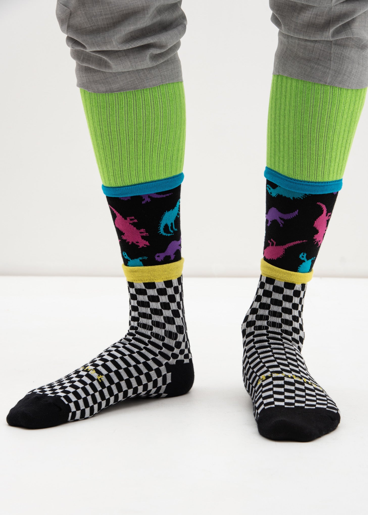 Black 3 Layered Checker Flag Socks – 017 Shop