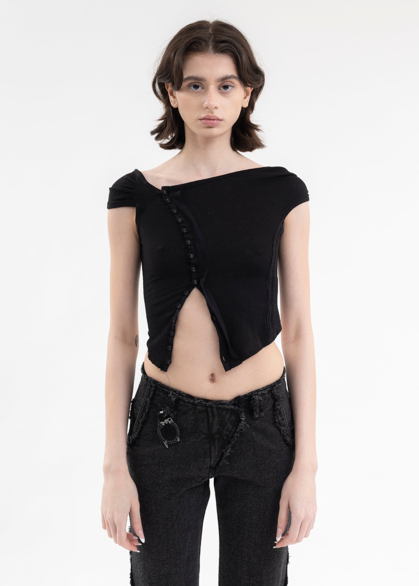 BLACK CROSS STITCH TOP – 017 Shop