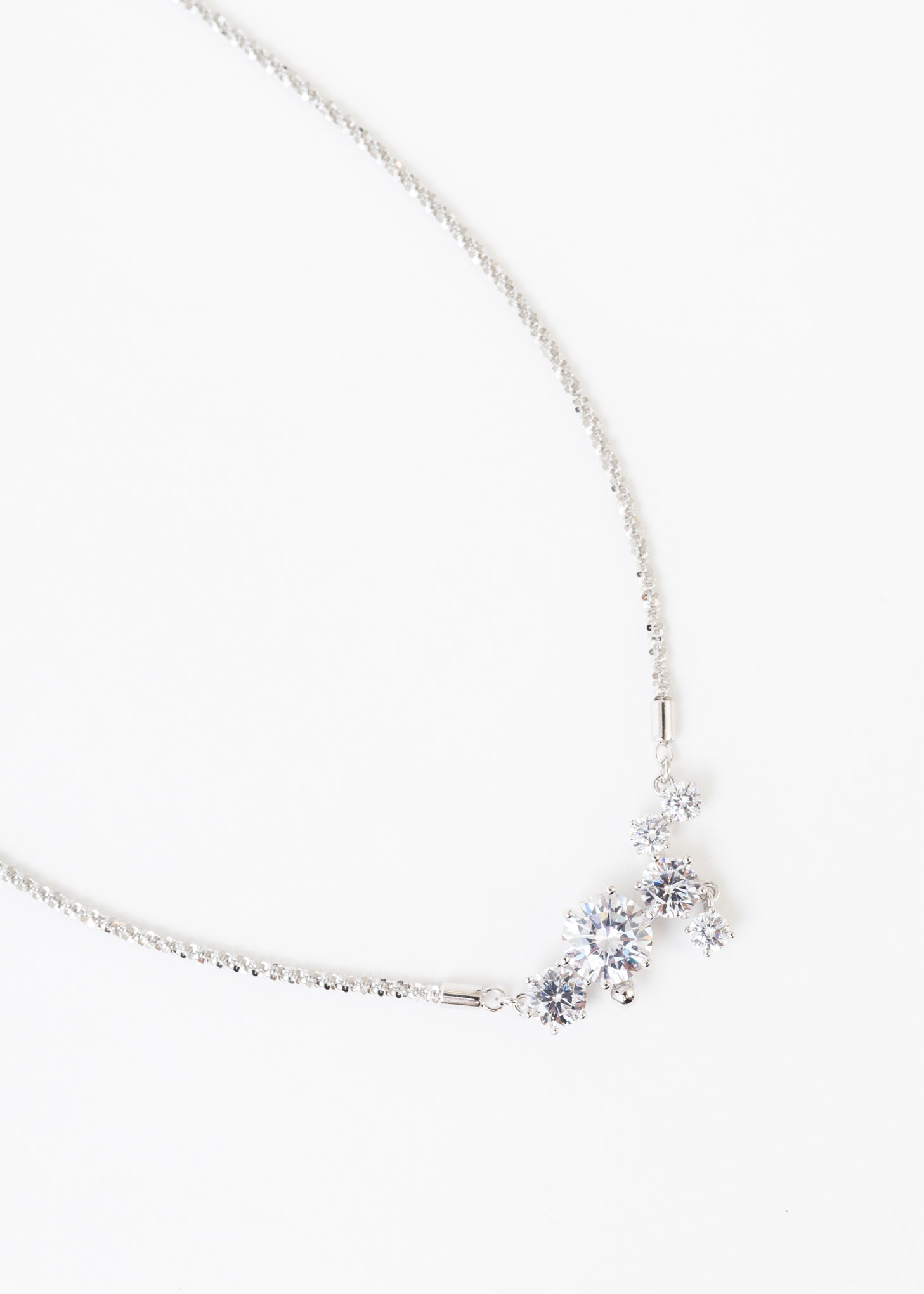Silver And Rhinestone Fireworks Necklace – 017 Shop