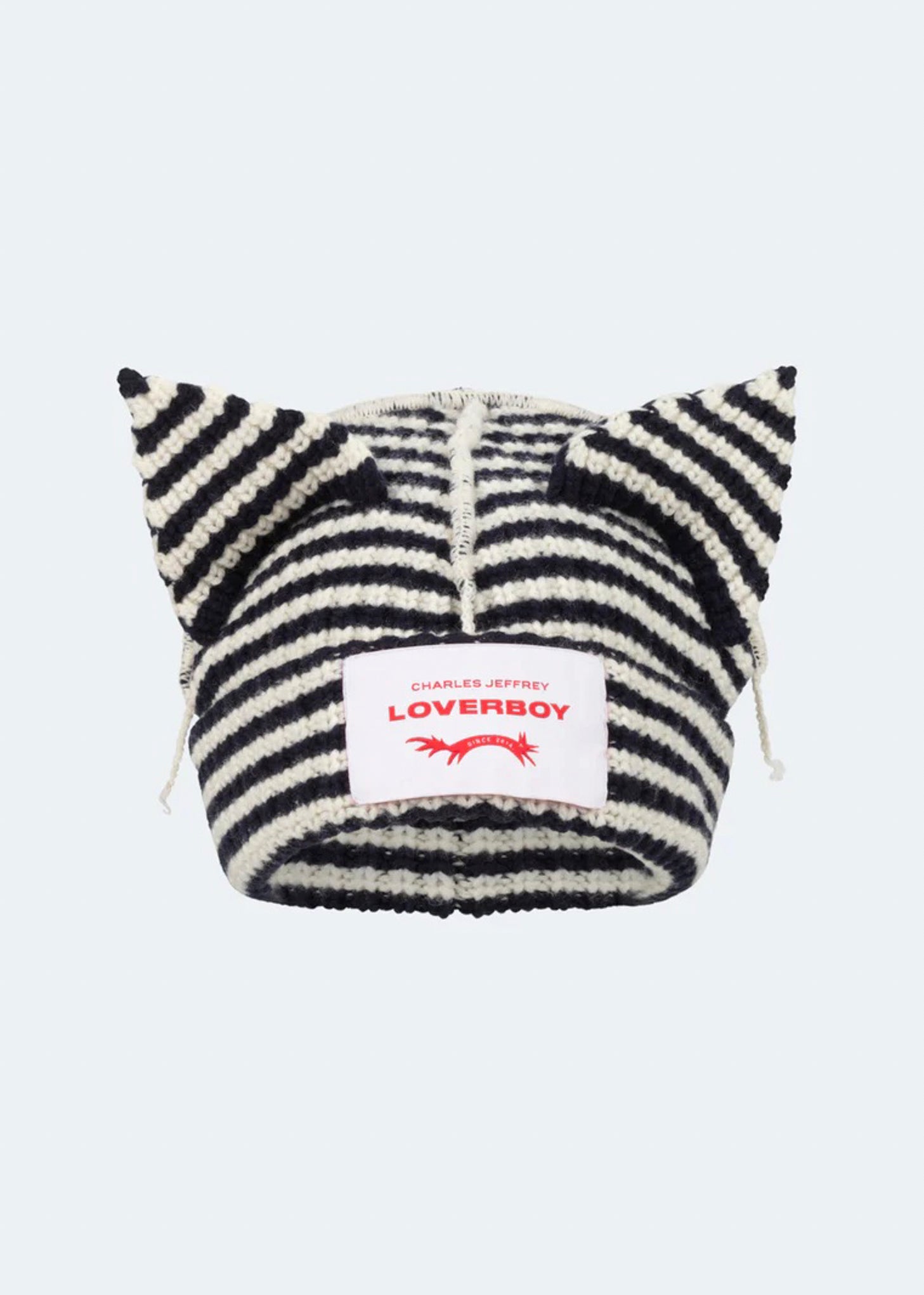 ECRU + NAVY STRIPE CHUNKY EARS BEANIE – 017 Shop