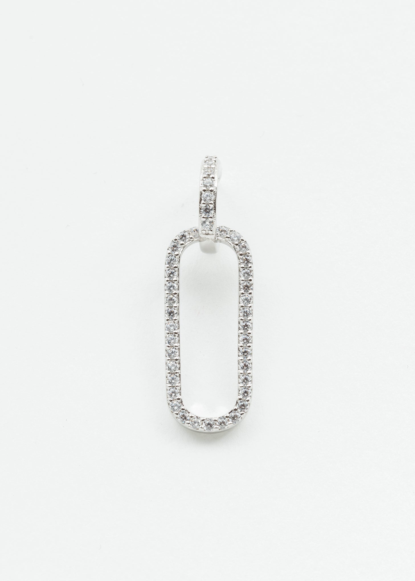Silver Rhinestone Two Loops Earring - Single – 017 Shop