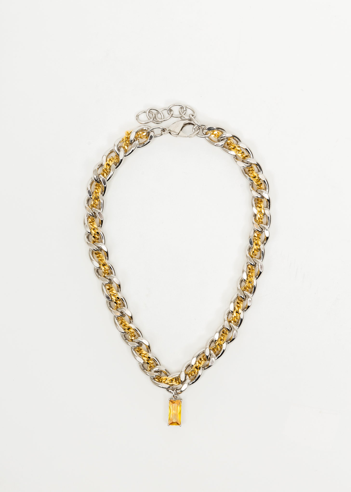 Silver And Gold Mix Chains Necklace – 017 Shop