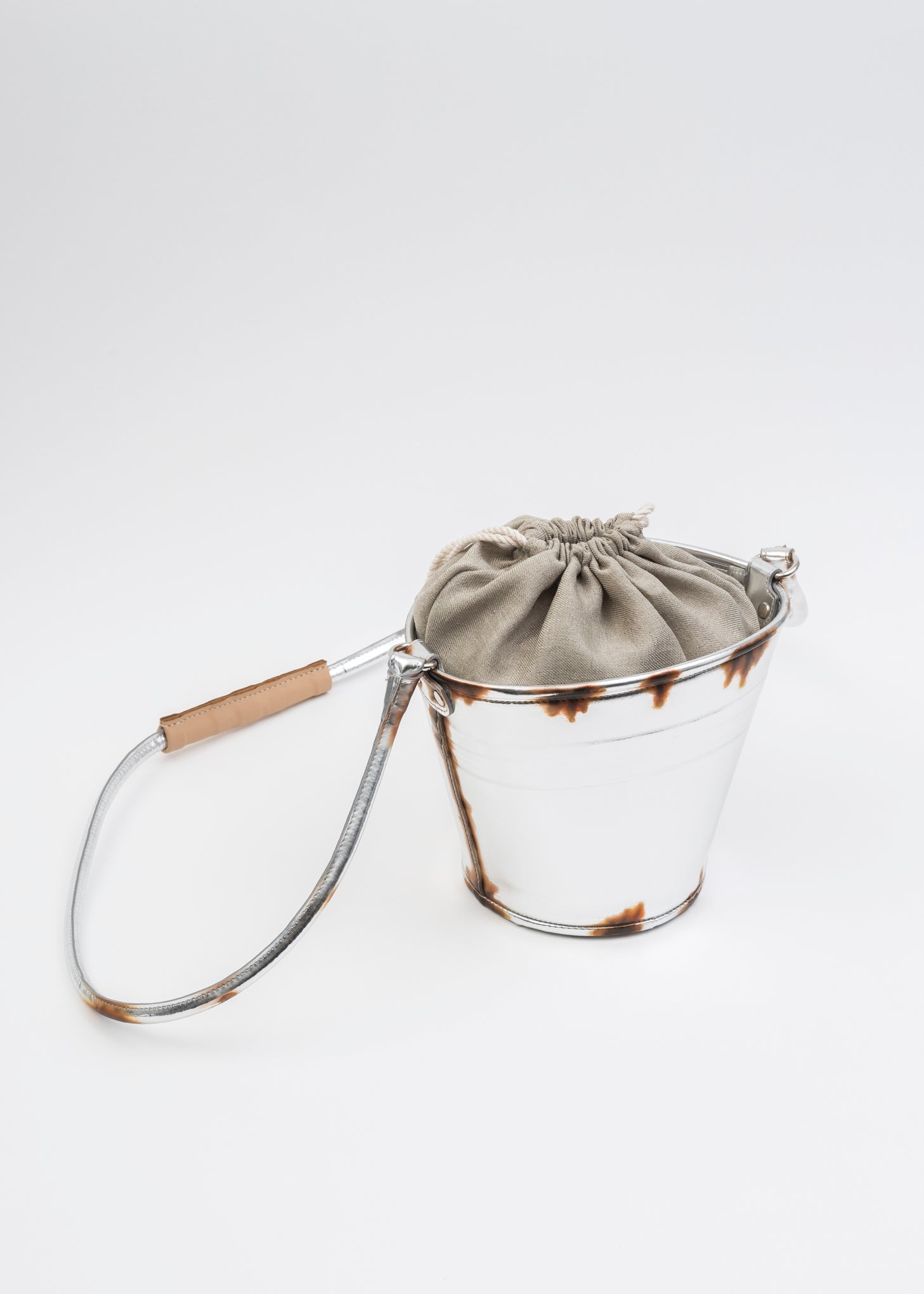 SILVER RUST PAINTED BUCKET BAG – 017 Shop