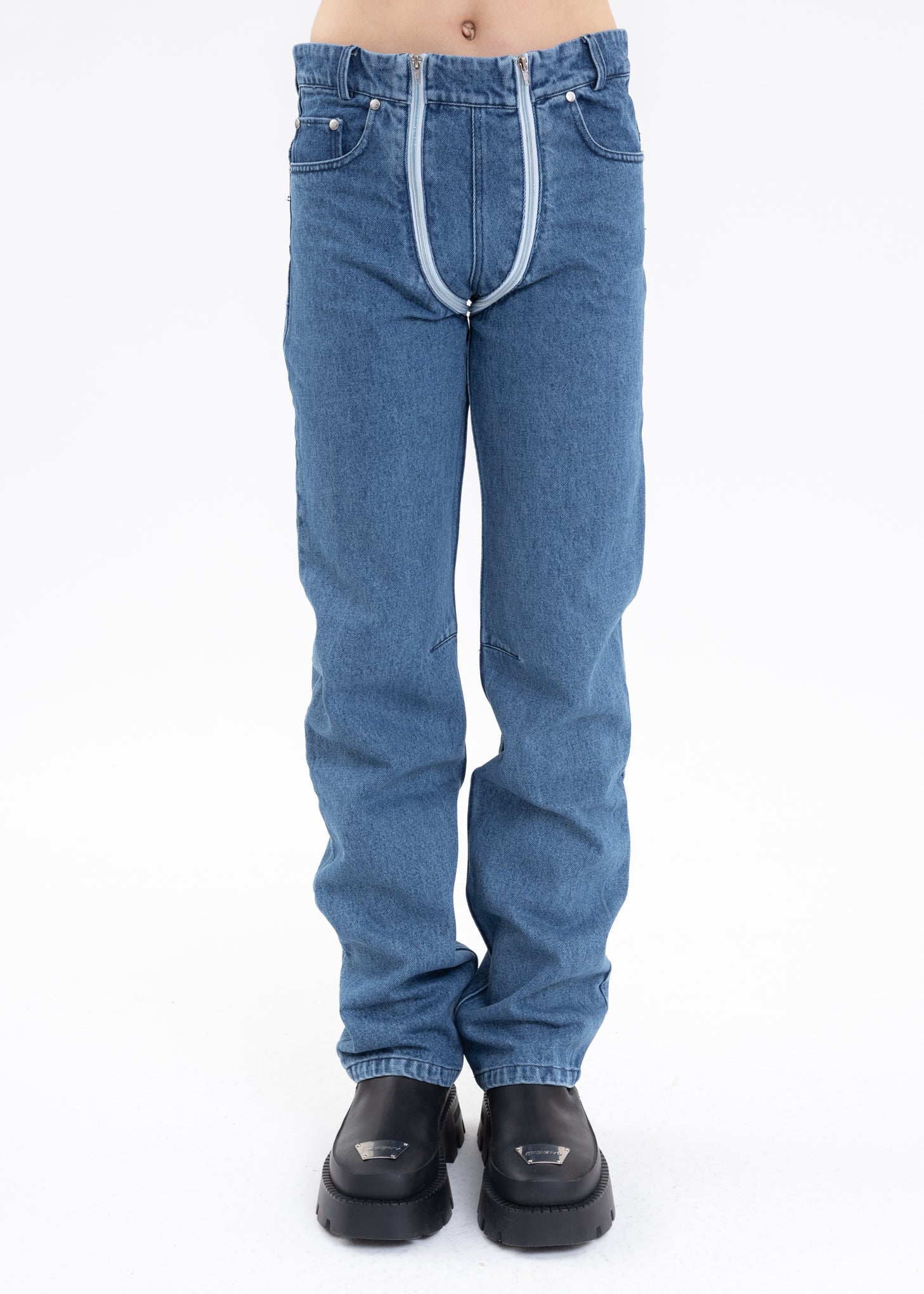 Blue TROUSERS WITH DOUBLE ZIP – 017 Shop