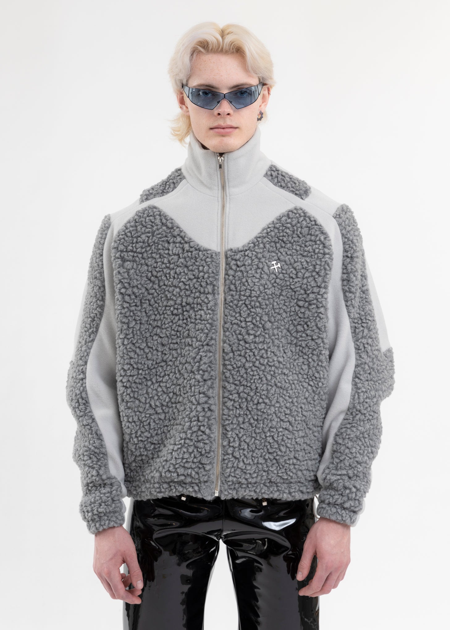 GREY TWO-TONE FLEECE JACKET – 017 Shop