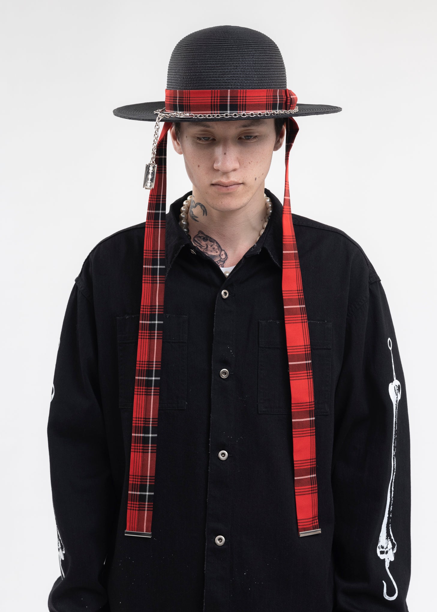 BLACK STRAW BOWLER HAT - KIDILL × CA4LA Collaboration – 017 Shop