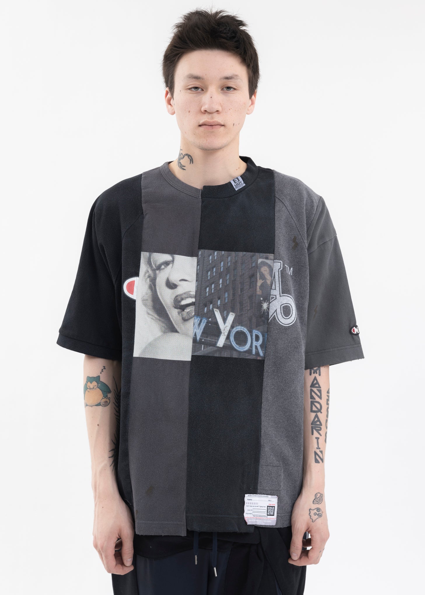 Black Vertical Switching Tee – 017 Shop