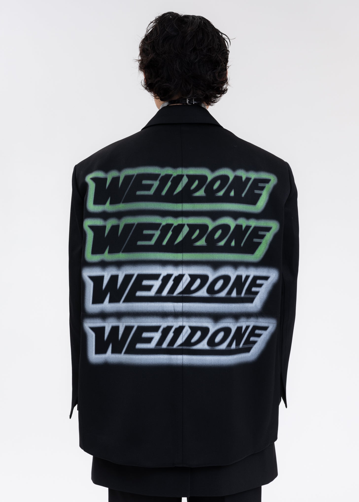 BLACK WAIST STRING JACKET WITH BACK LOGO PRINT – 017 Shop