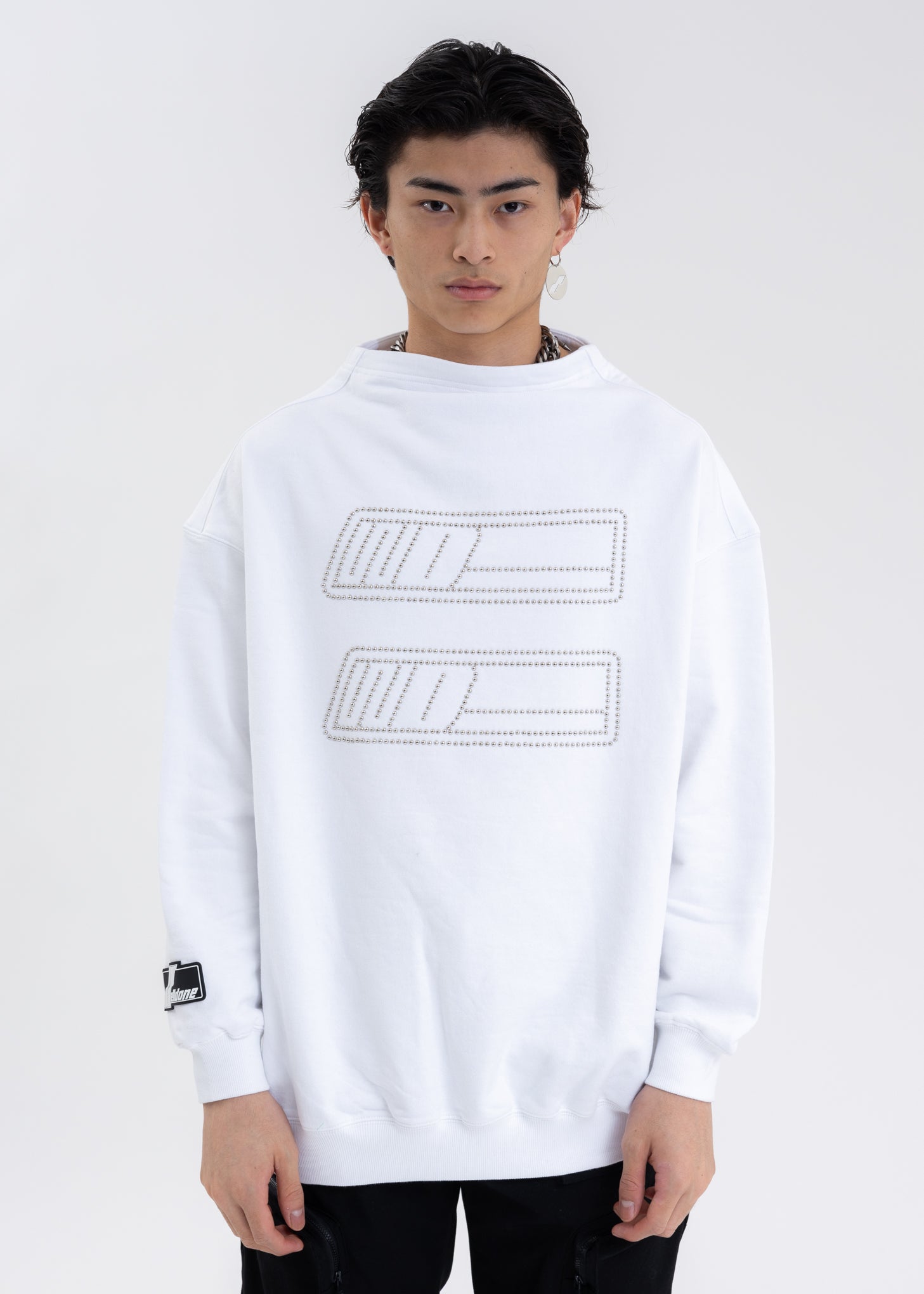 WHITE HIGH BOAT-NECK SWEATSHIRT – 017 Shop