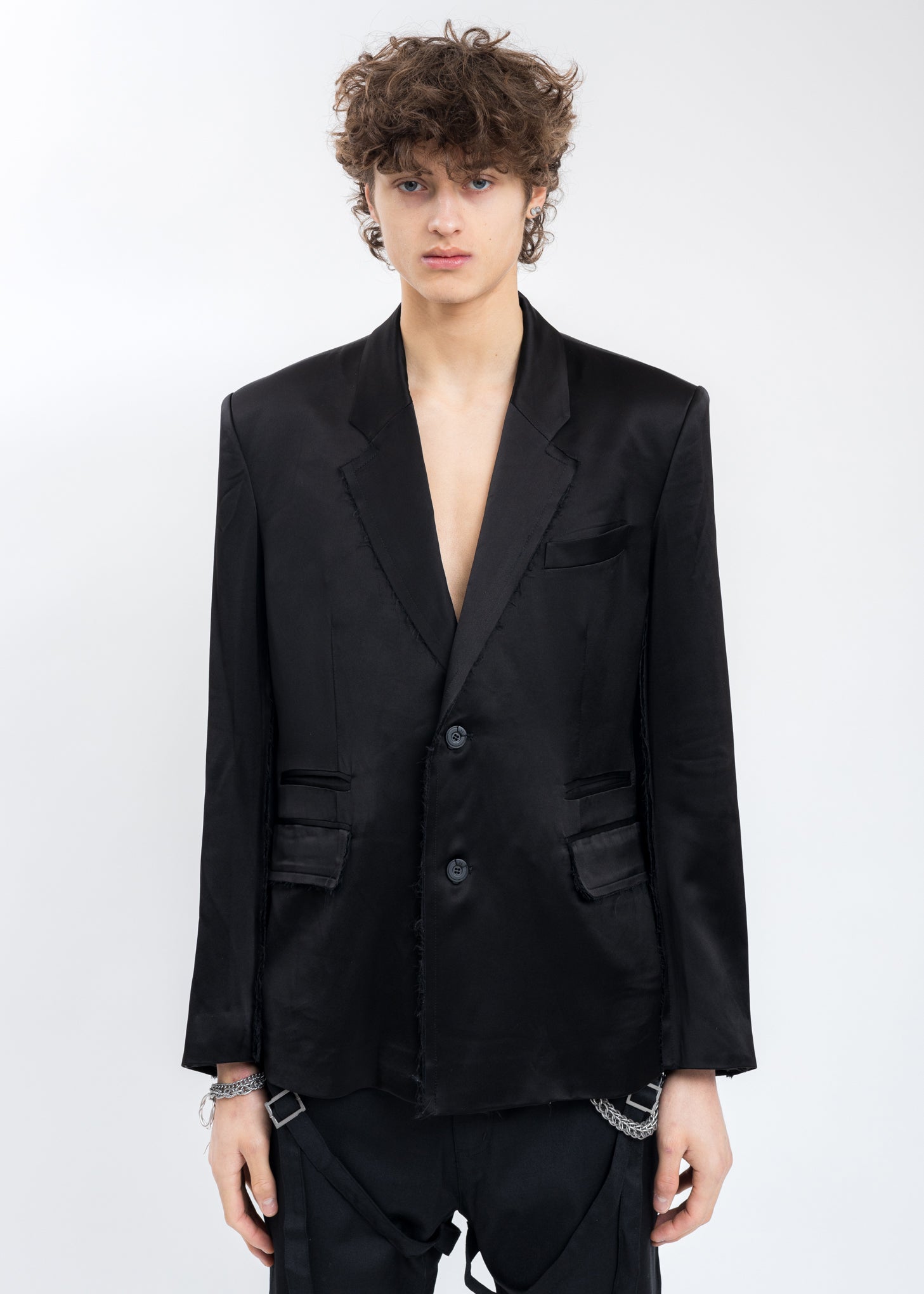 Black Inside-out Panelled Smoke Tailored Jacket – 017 Shop