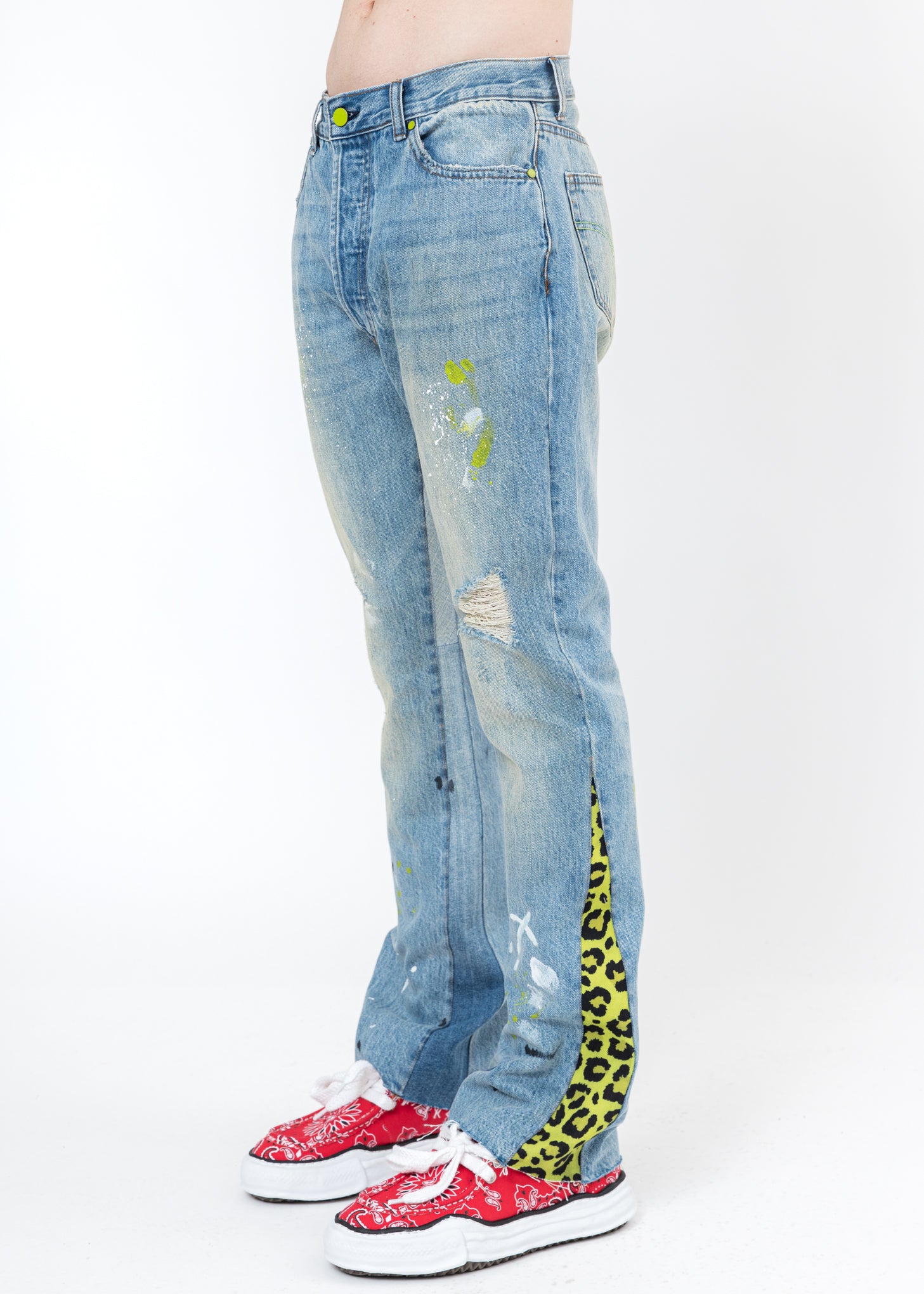Light Blue Patchwork Jeans – 017 Shop