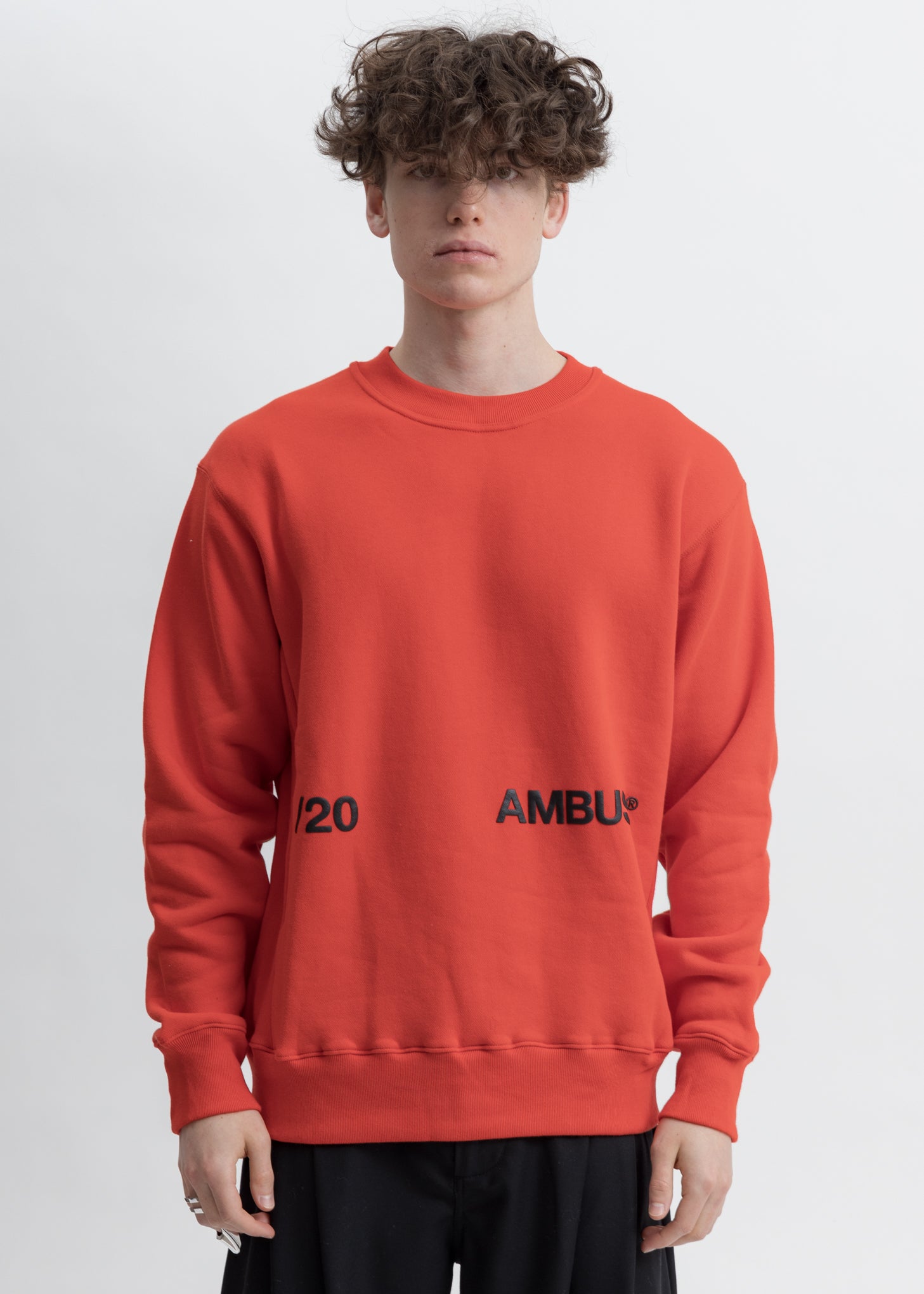 Red Logo Crewneck Sweater – 017 Shop