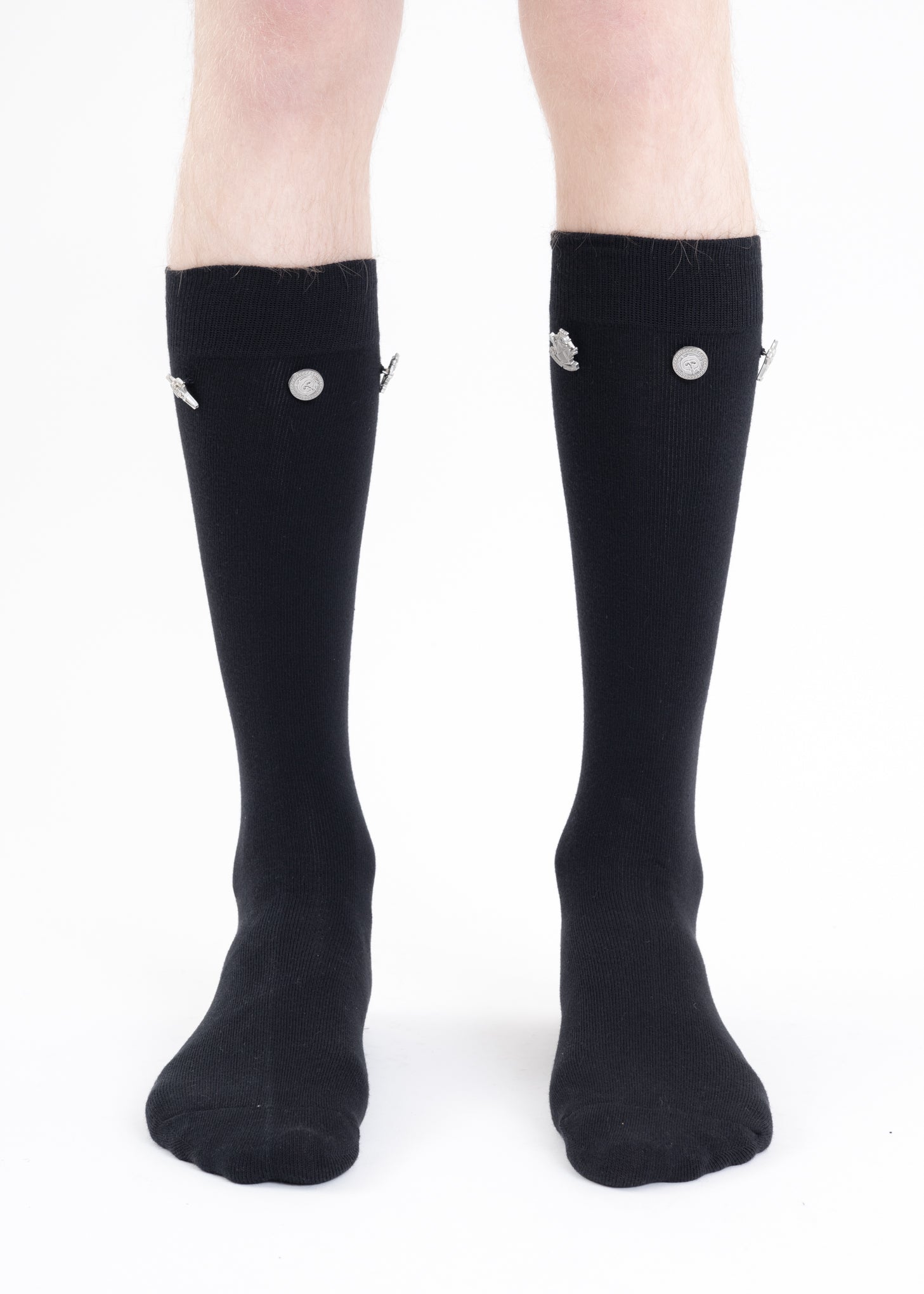 Black Emblem Button Socks – 017 Shop