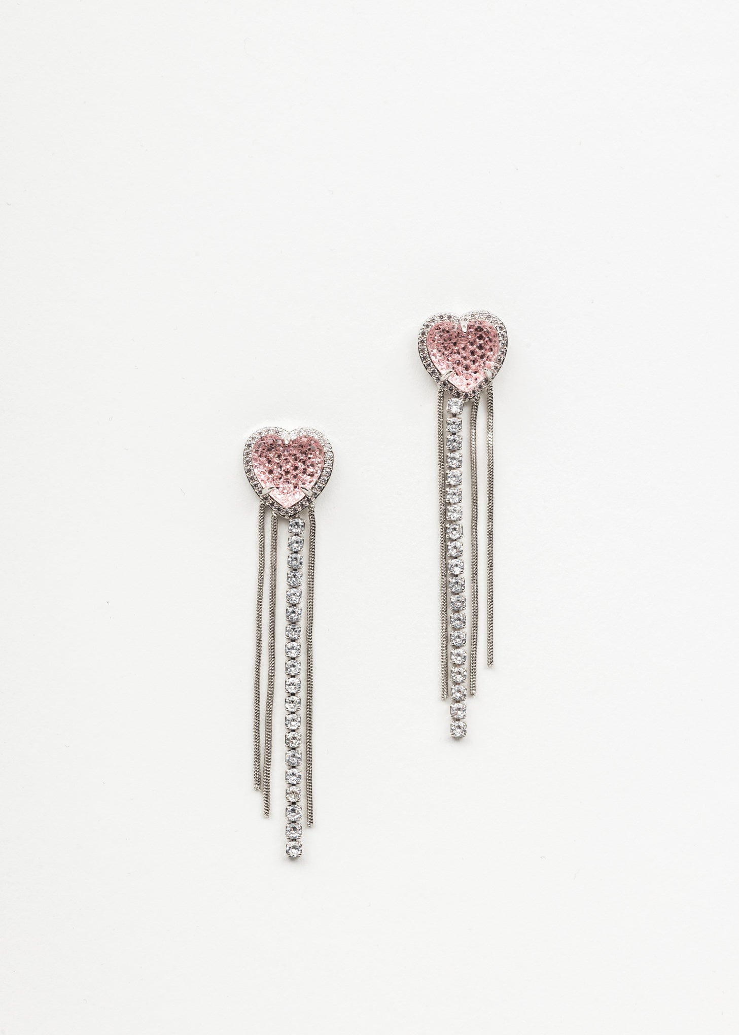 Pink Heart And Chains Earring -Single – 017 Shop