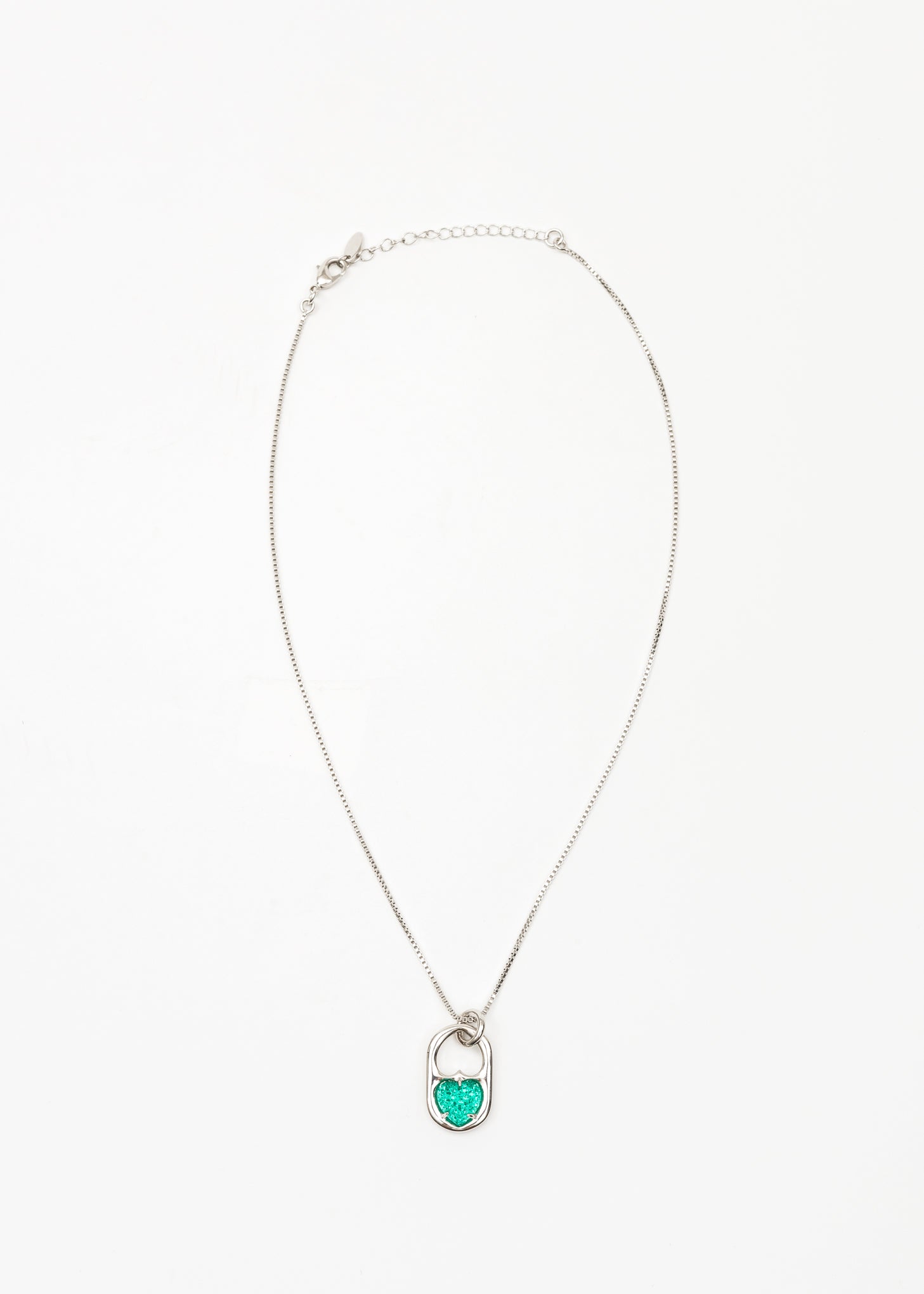 Silver Green Heart Necklace – 017 Shop