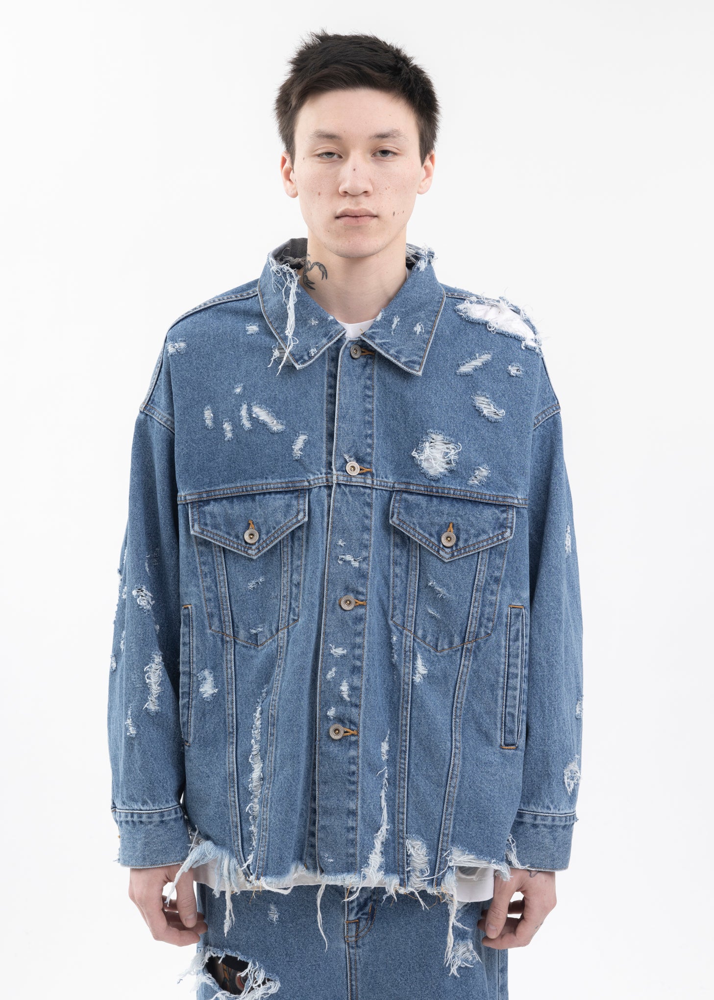 INGIDO DESTROYED DENIM JACKET – 017 Shop