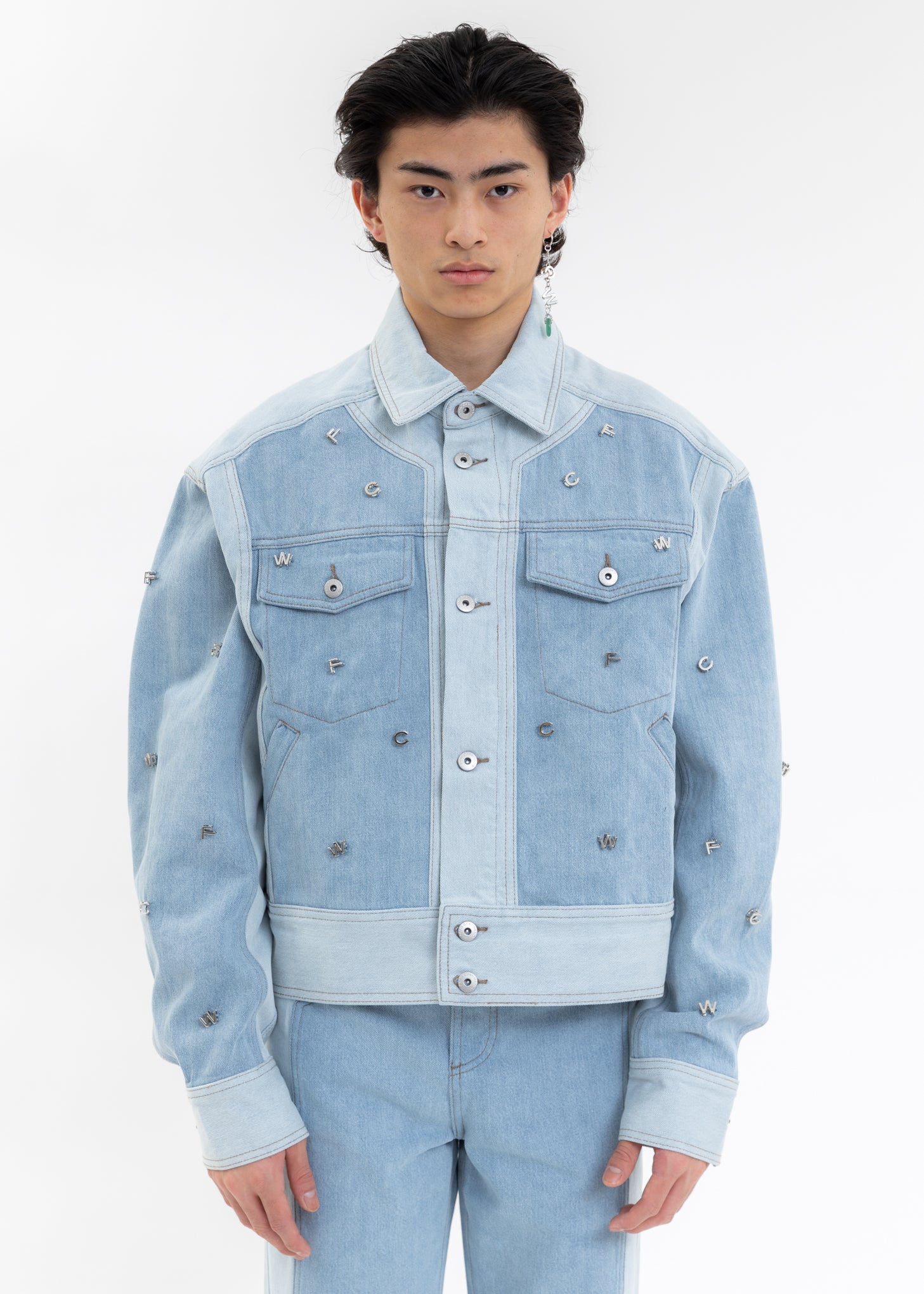 BLUE LOGO EMBELLISHED JACKET – 017 Shop