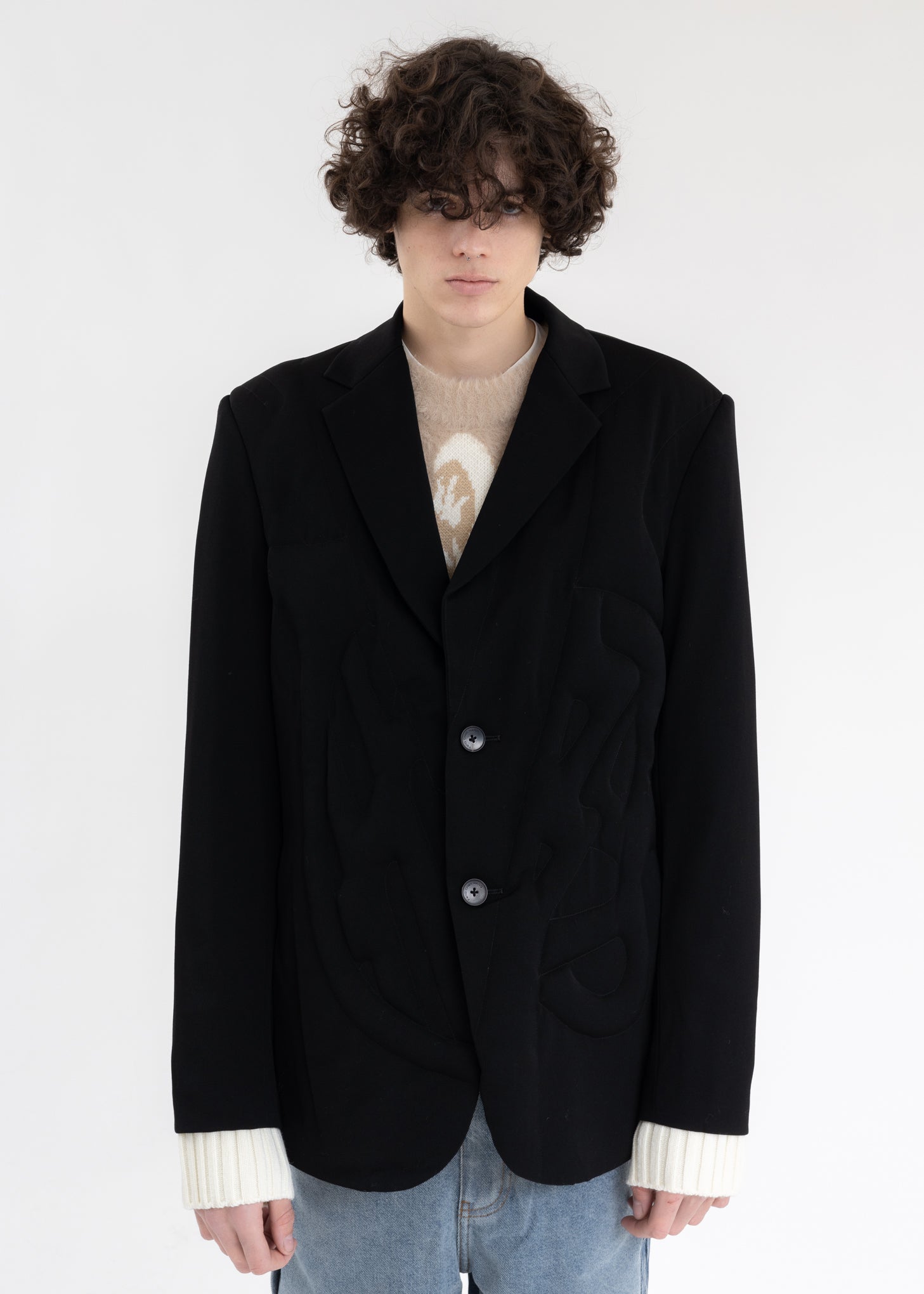 Black 3D STRUCTURE BLAZER – 017 Shop