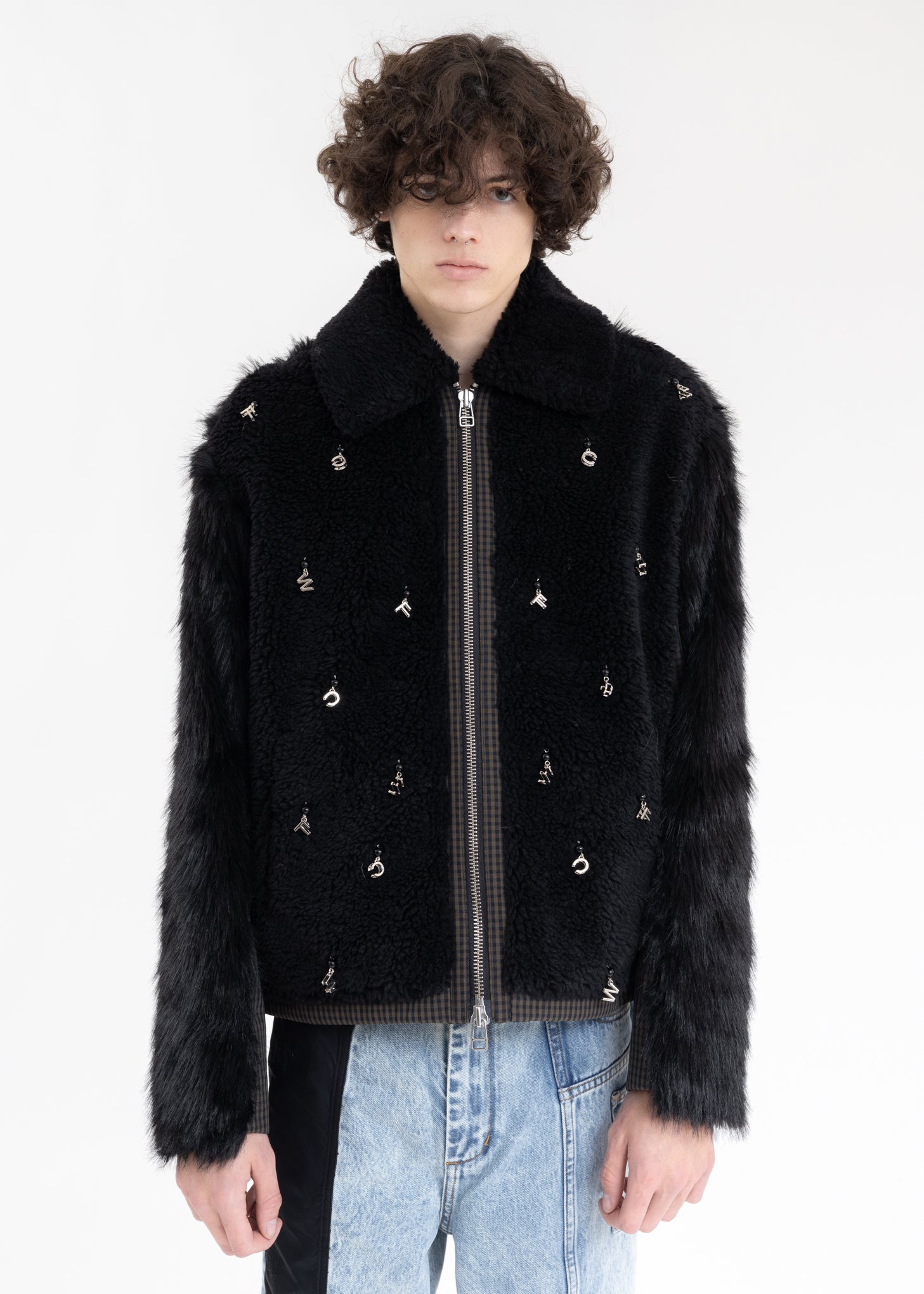 Black Fleece Letter Pendant Jacket – 017 Shop