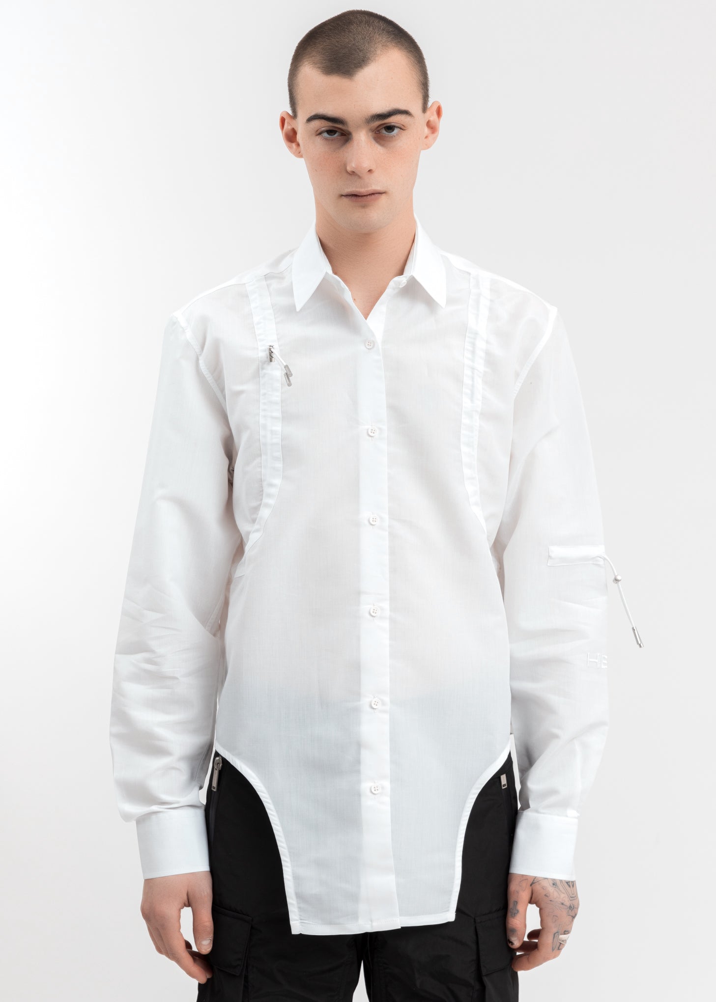 White Drawstring Shirt – 017 Shop