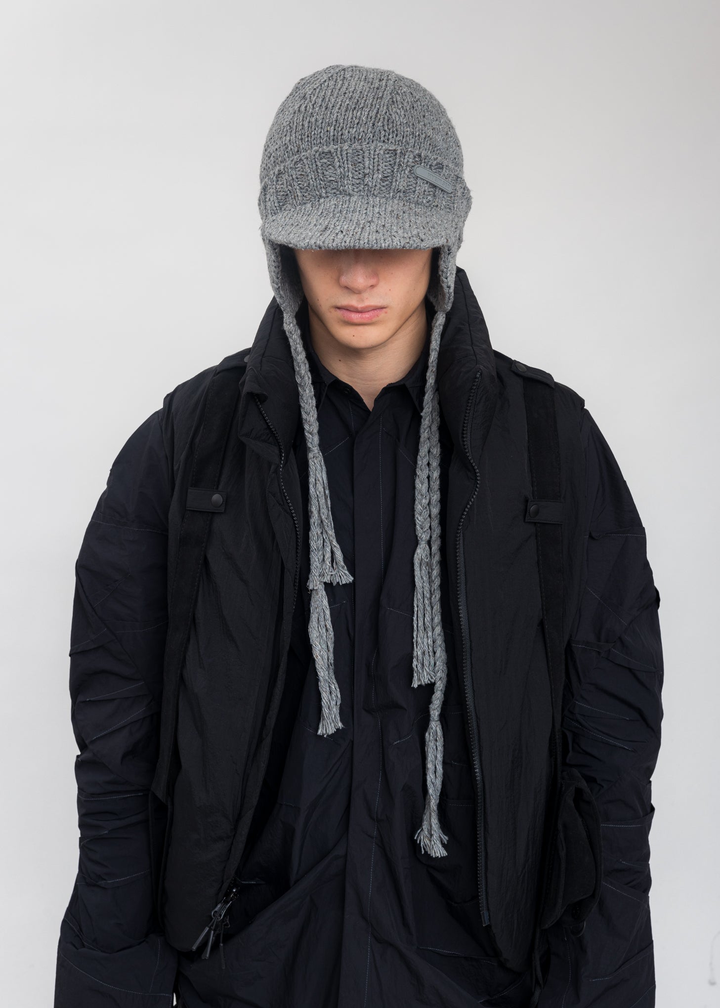 Grey Wool Tassel Cap – 017 Shop