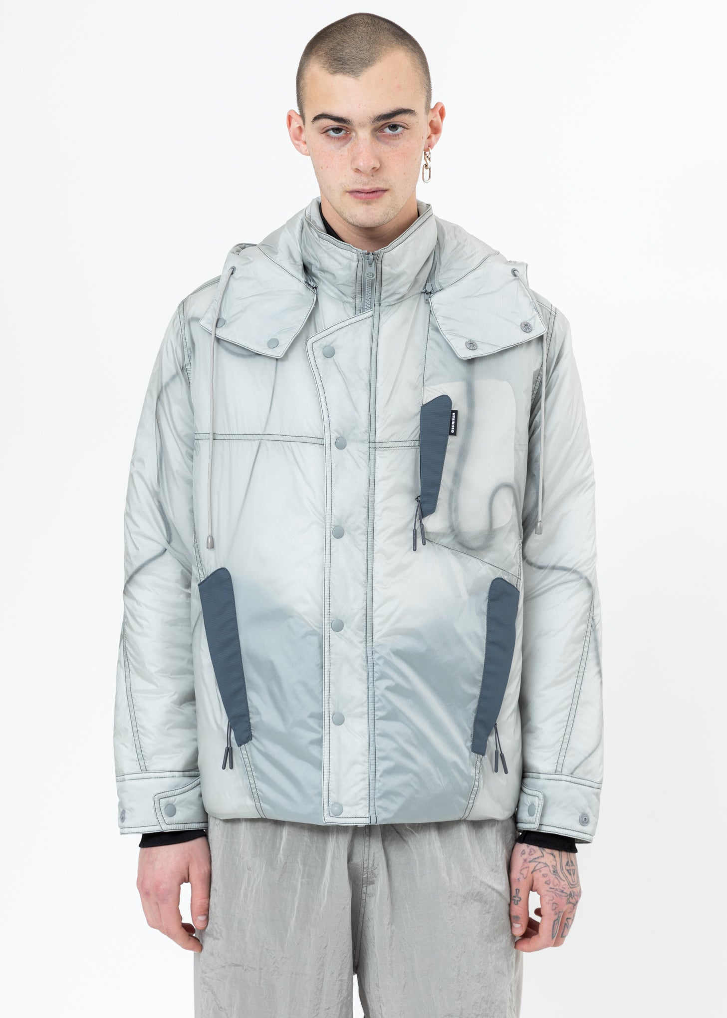 Light Grey Transparent Padded Jacket – 017 Shop