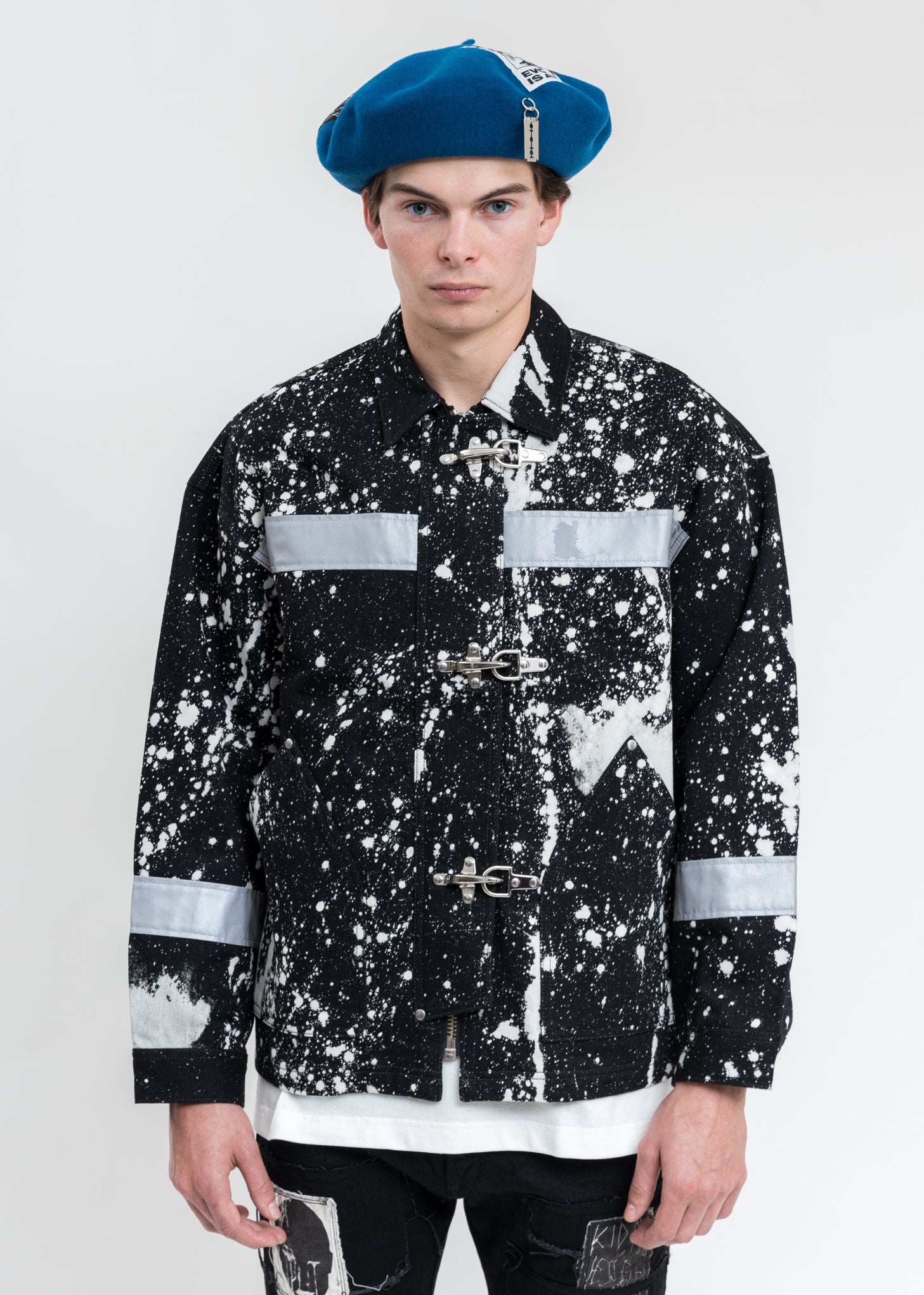 Black And White Fireman Denim Jacket – 017 Shop