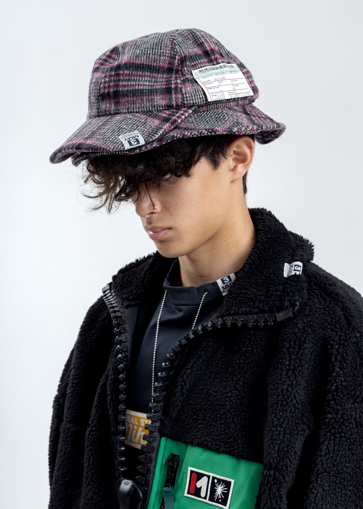 Pink Wool Check Cap Hat – 017 Shop
