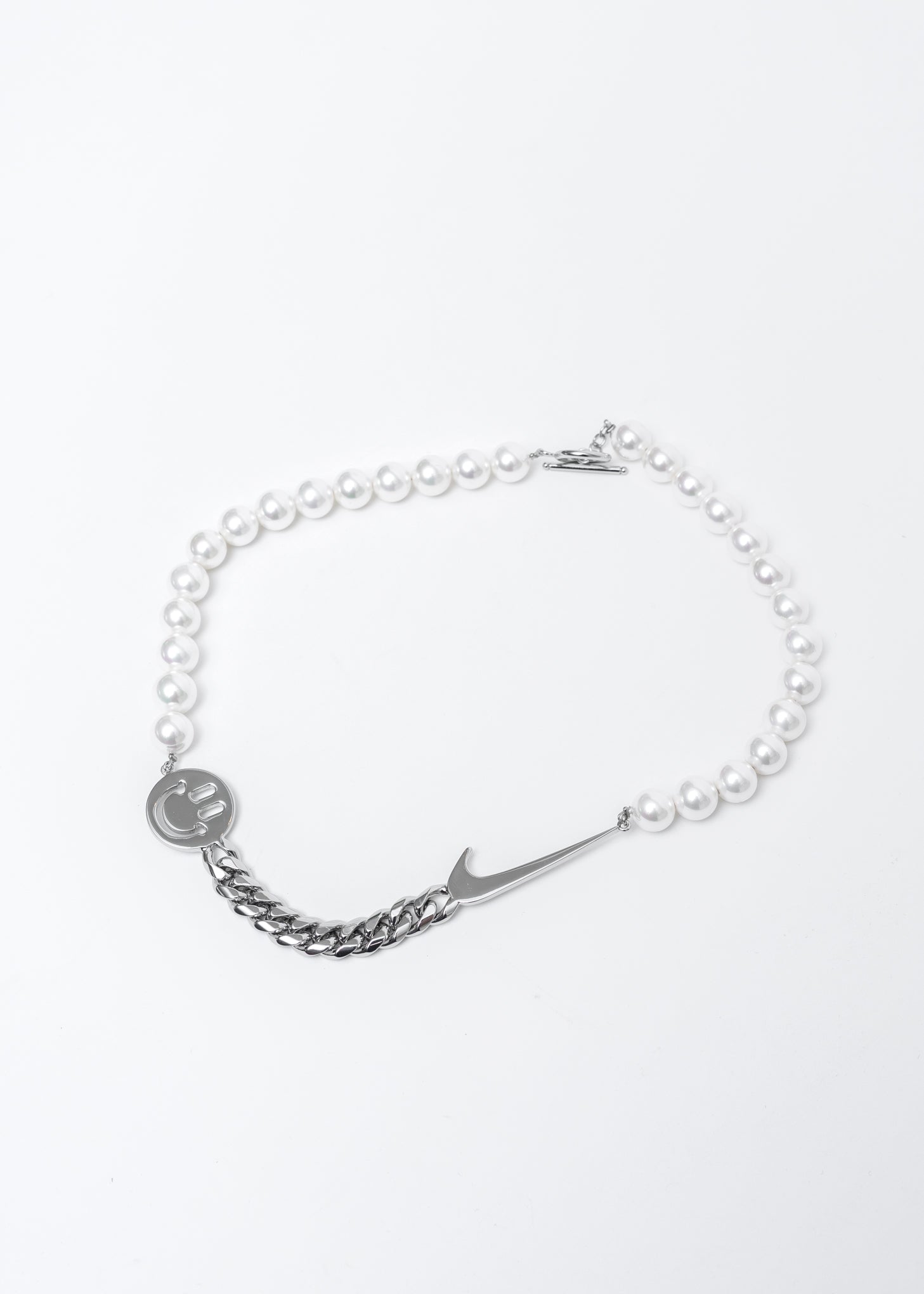 Silver Nike And Smily Necklace – 017 Shop