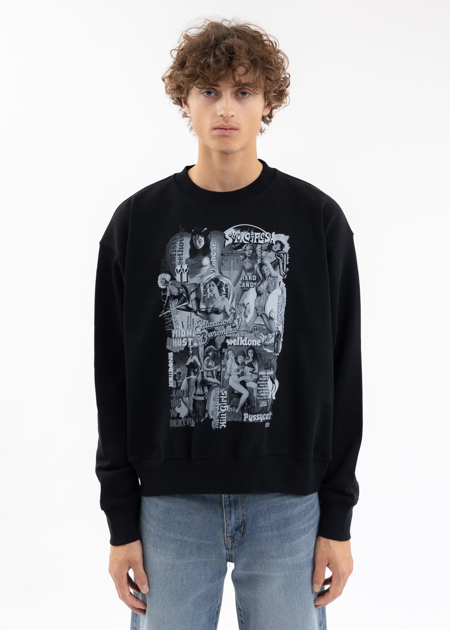 BLACK MOVIE COLLAGE SWEATSHIRT – 017 Shop