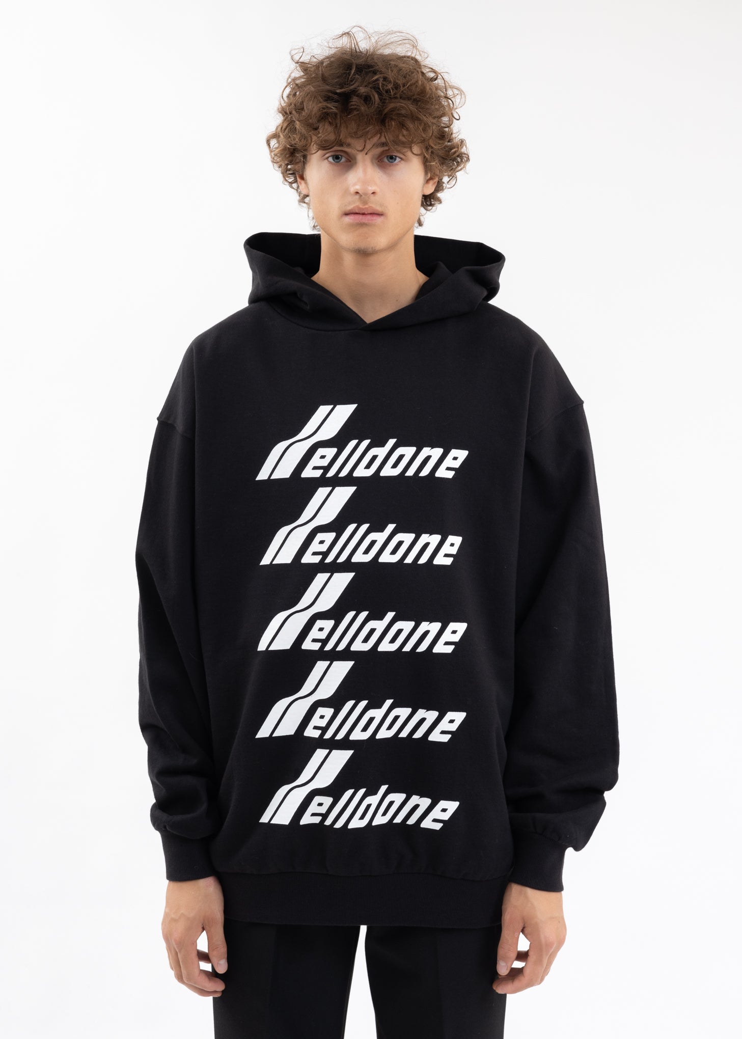 BLACK MULTIPLE FRONT LOGO HOODIE – 017 Shop