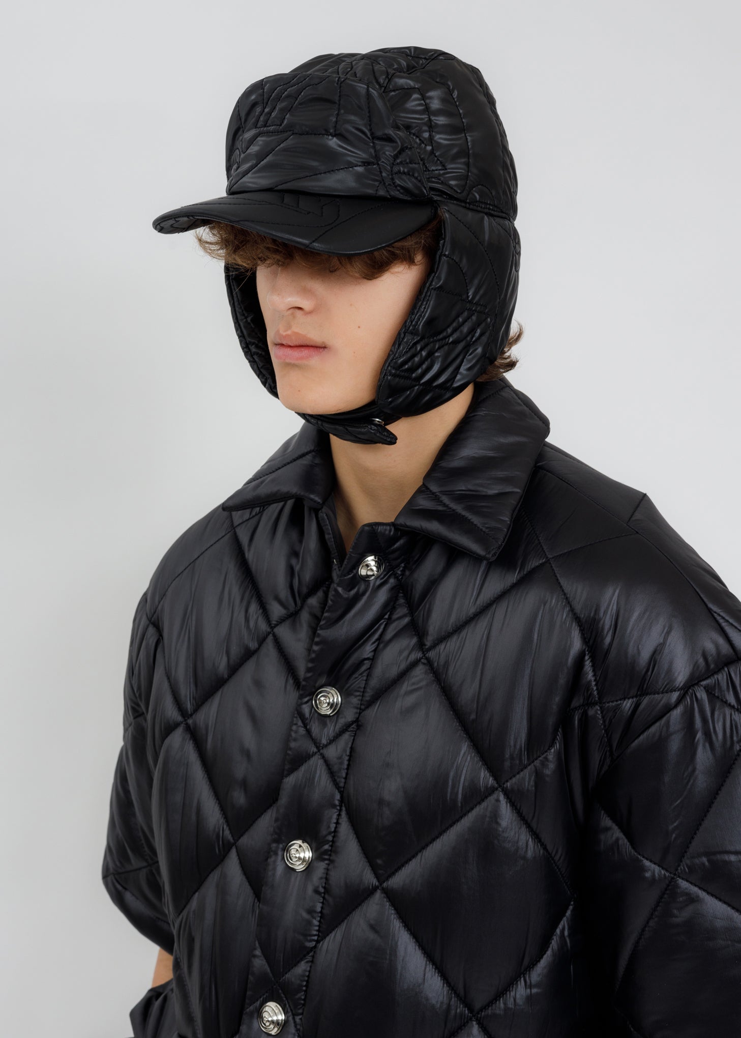 Black Quilted Trooper Hat – 017 Shop