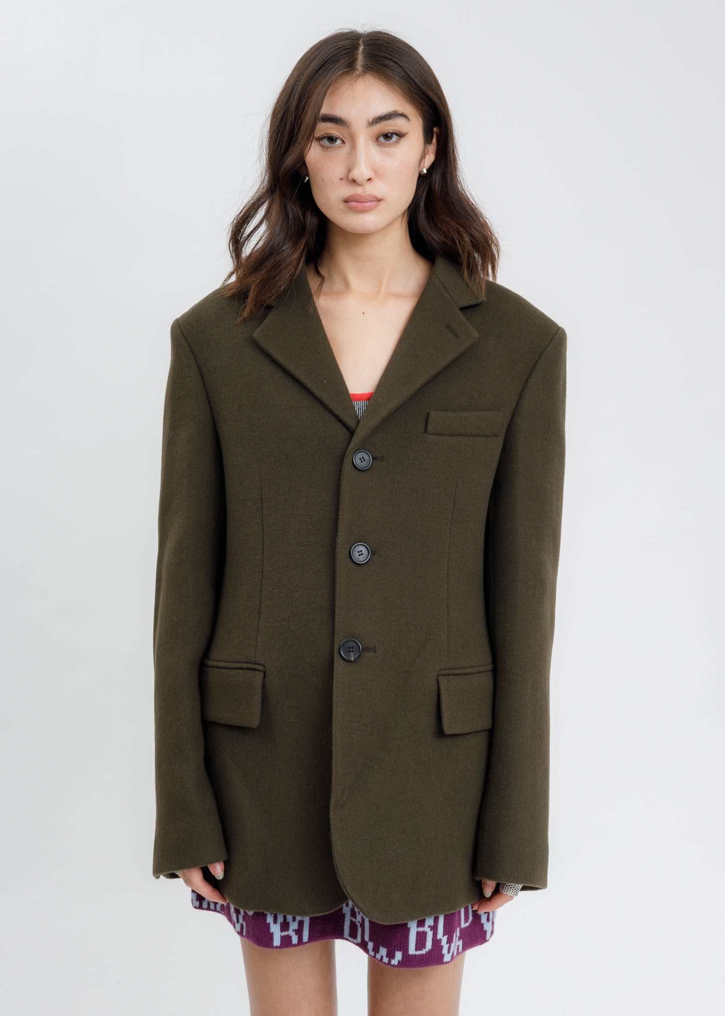 Khaki Three Button Suit Jacket – 017 Shop