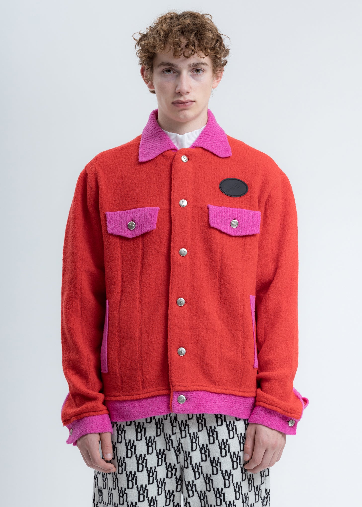 Red Felted Knitted Jacket – 017 Shop