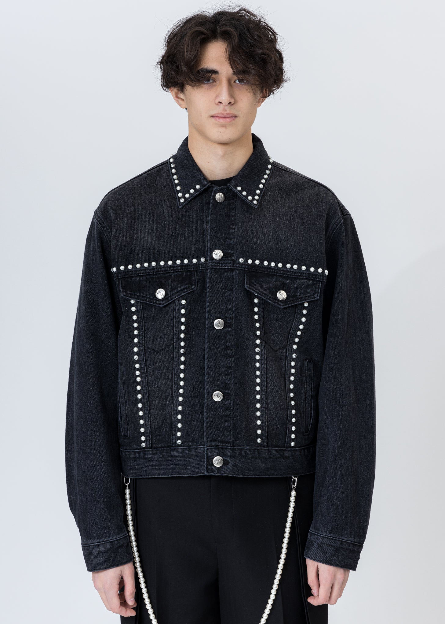 Black Pearl Lining Denim Jacket – 017 Shop