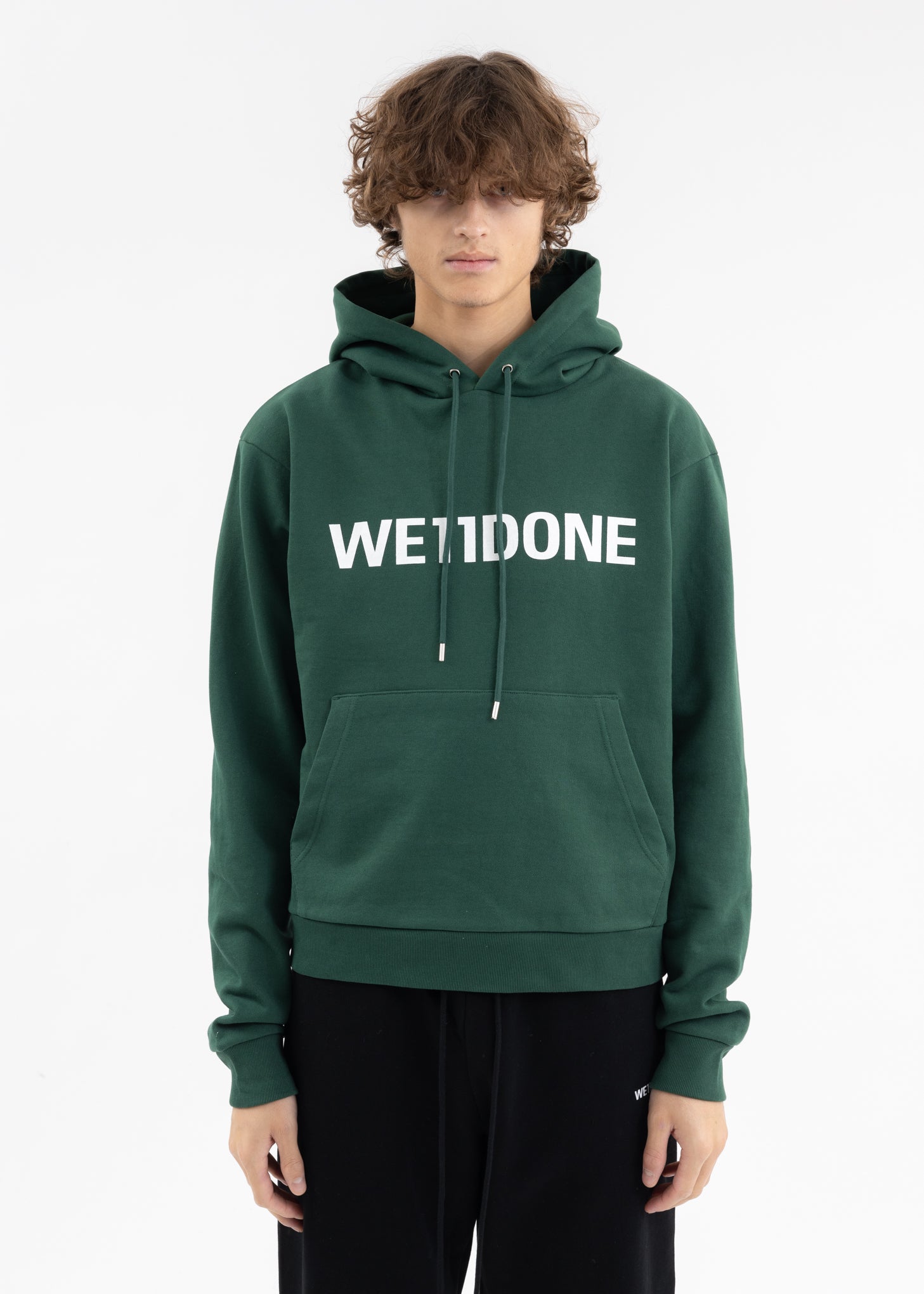 GREEN BASIC LOGO FITTED HOODIE – 017 Shop
