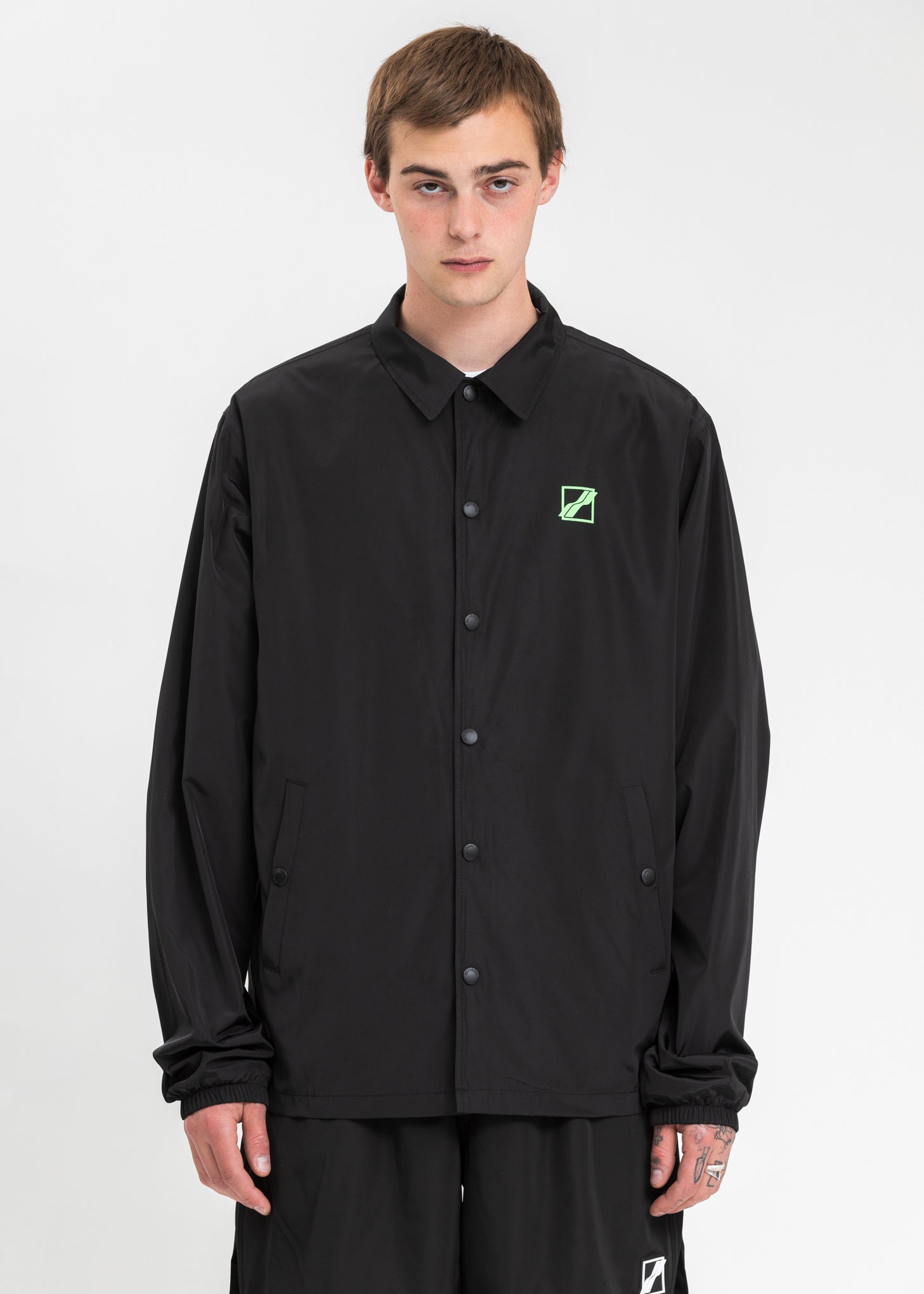 Black Logo Basic Windbreaker – 017 Shop
