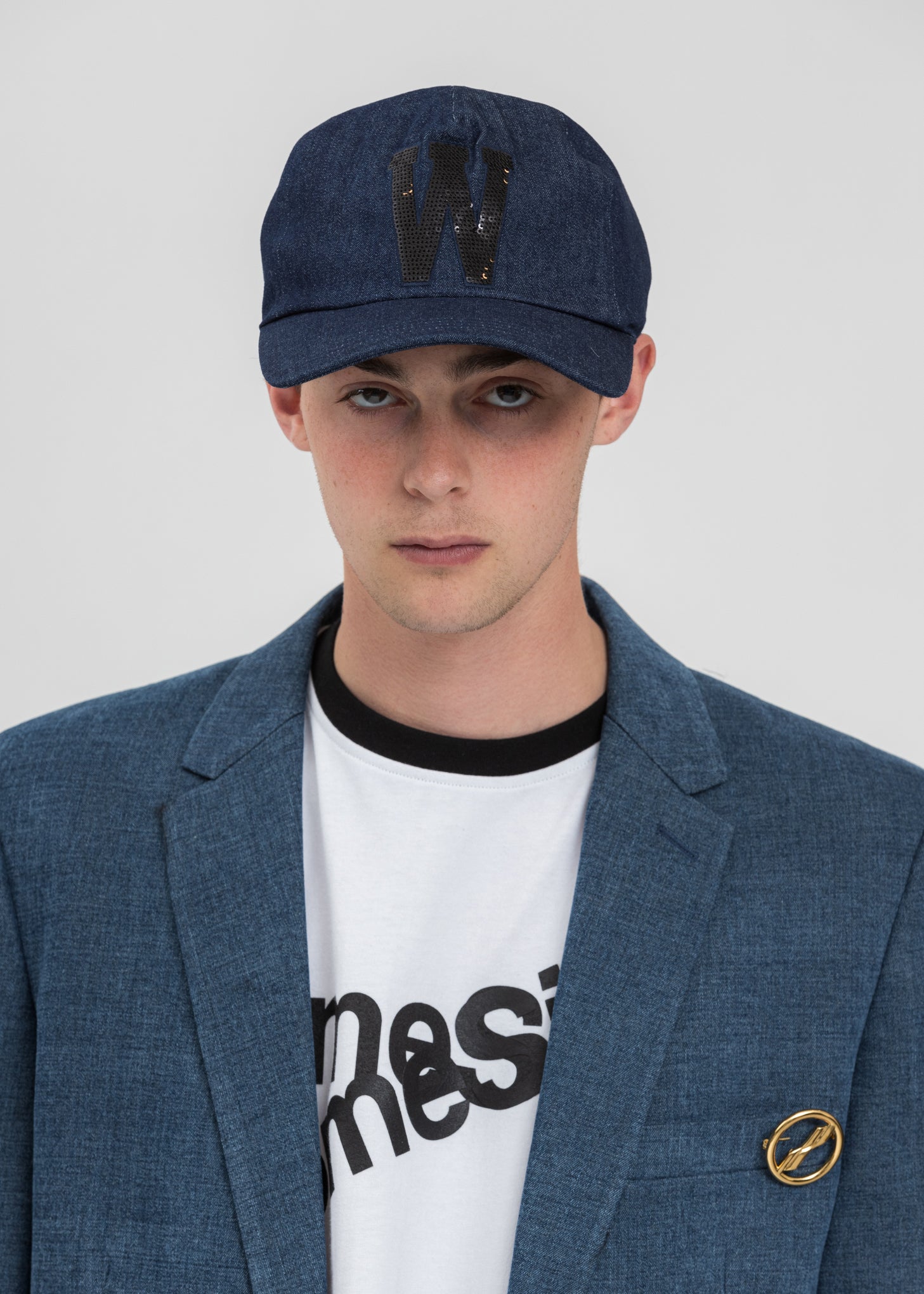 Indigo Blue Sequins Patch Embroidered Cap – 017 Shop