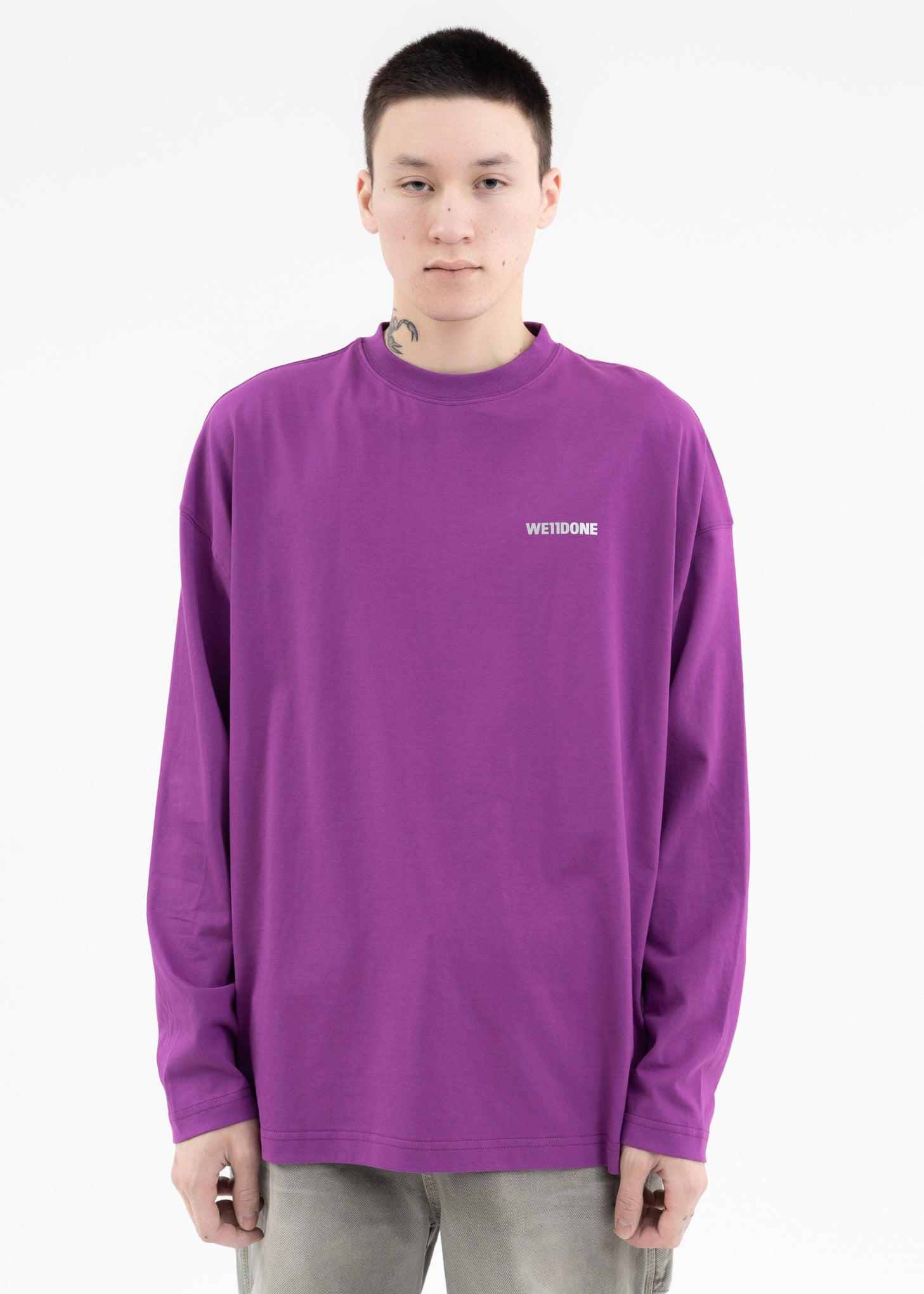 PURPLE BASIC FRONT BACK LOGO LONG-SLEEVED T-SHIRT – 017 Shop