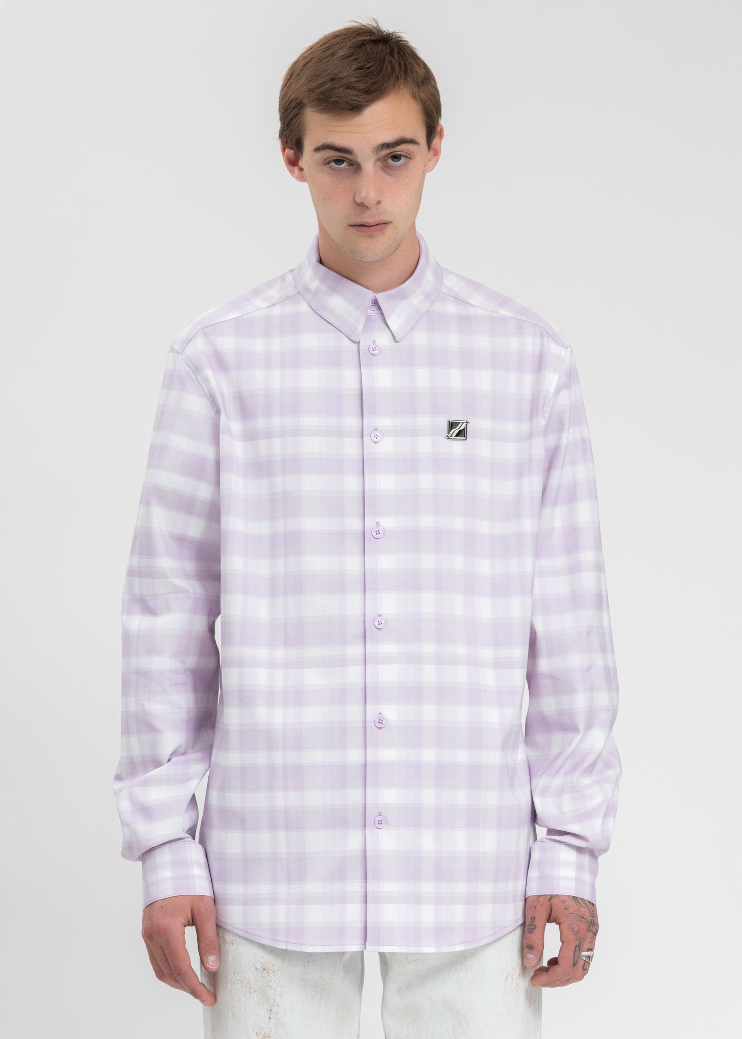 Pink Checked Logo Print Shirt – 017 Shop